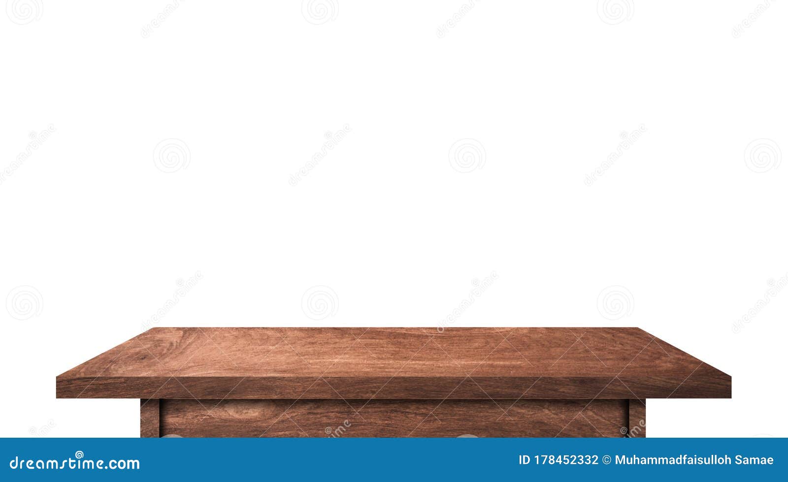 Empty Rustic Wood Table Isolated on White Background with Copy Space ...