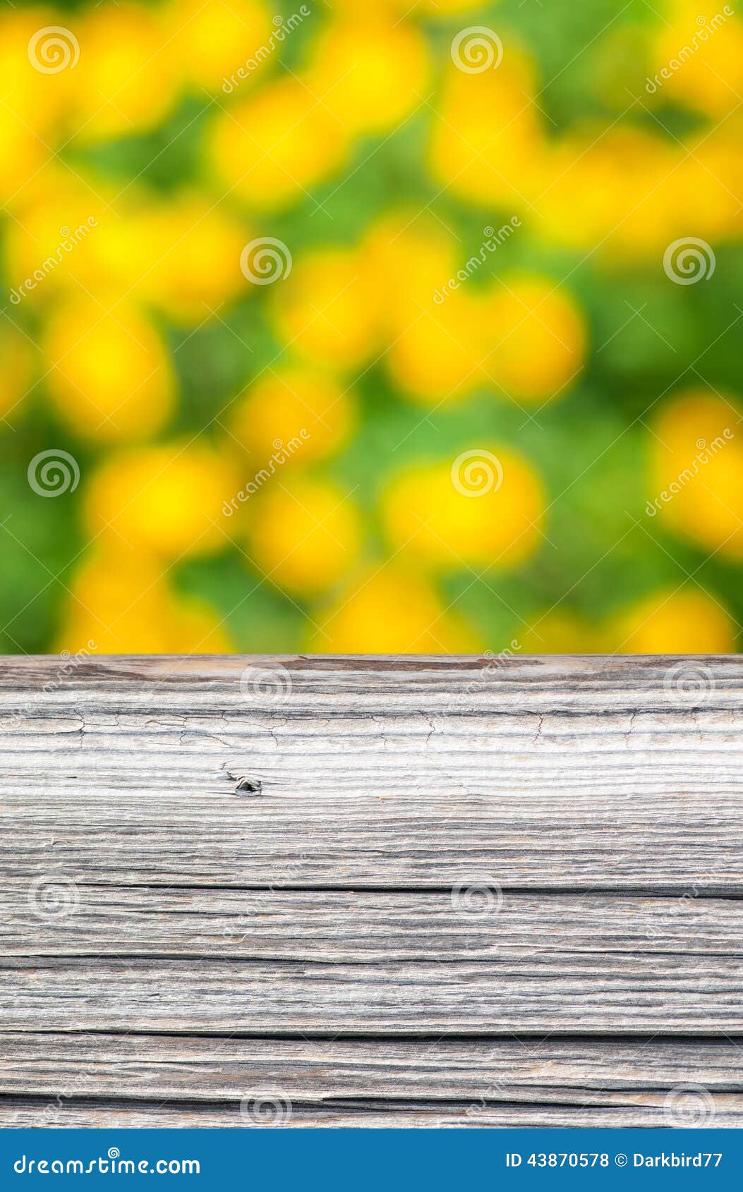 Empty Rustic Wooden Board with Abstract Summer Background Stock Photo ...