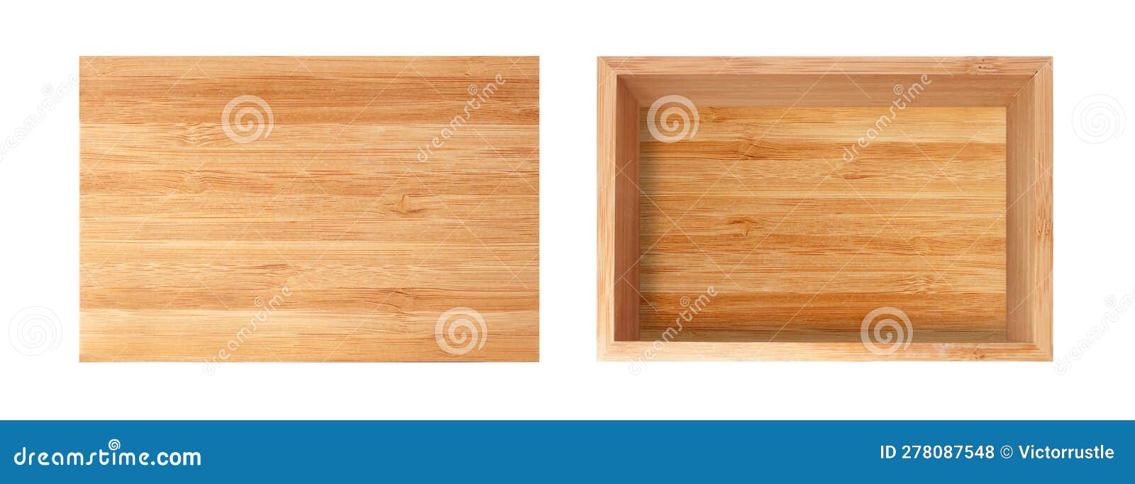Empty Rustic Wooden Box Isolated on White. Different Variants Set Stock ...