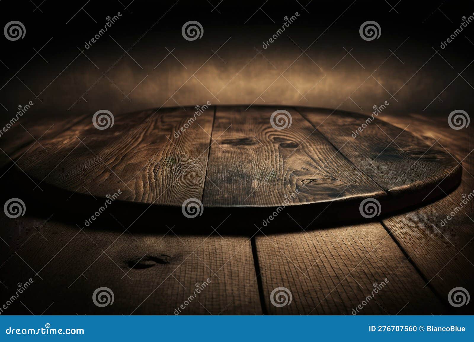 Empty Rustic Wooden Table in Dark Room with Vintage Wood Style ...