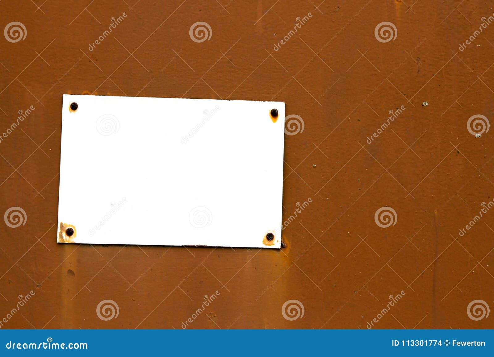Empty Rusty and Grungy White Signboard in Rectangular Shape Weathered ...