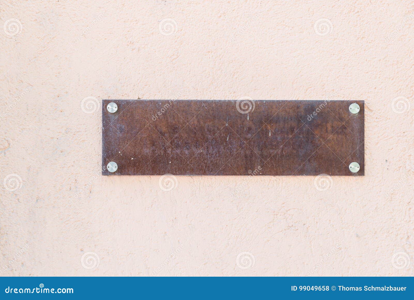 Empty Rusty Iron Name Plate Stock Photo - Image of door, vintage: 99049658