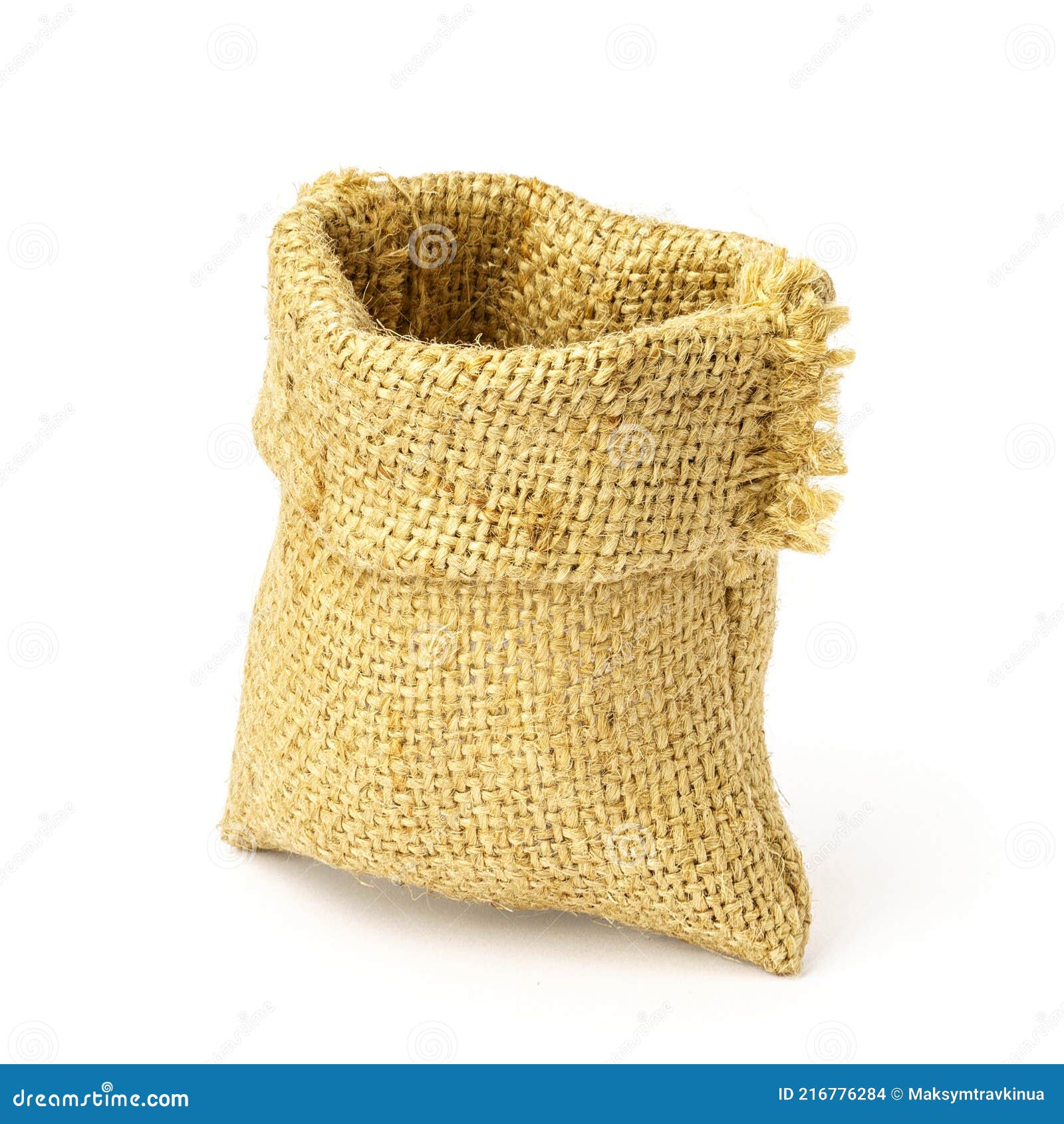 Empty Sack Bag Isolated on White Background Stock Photo - Image of ...
