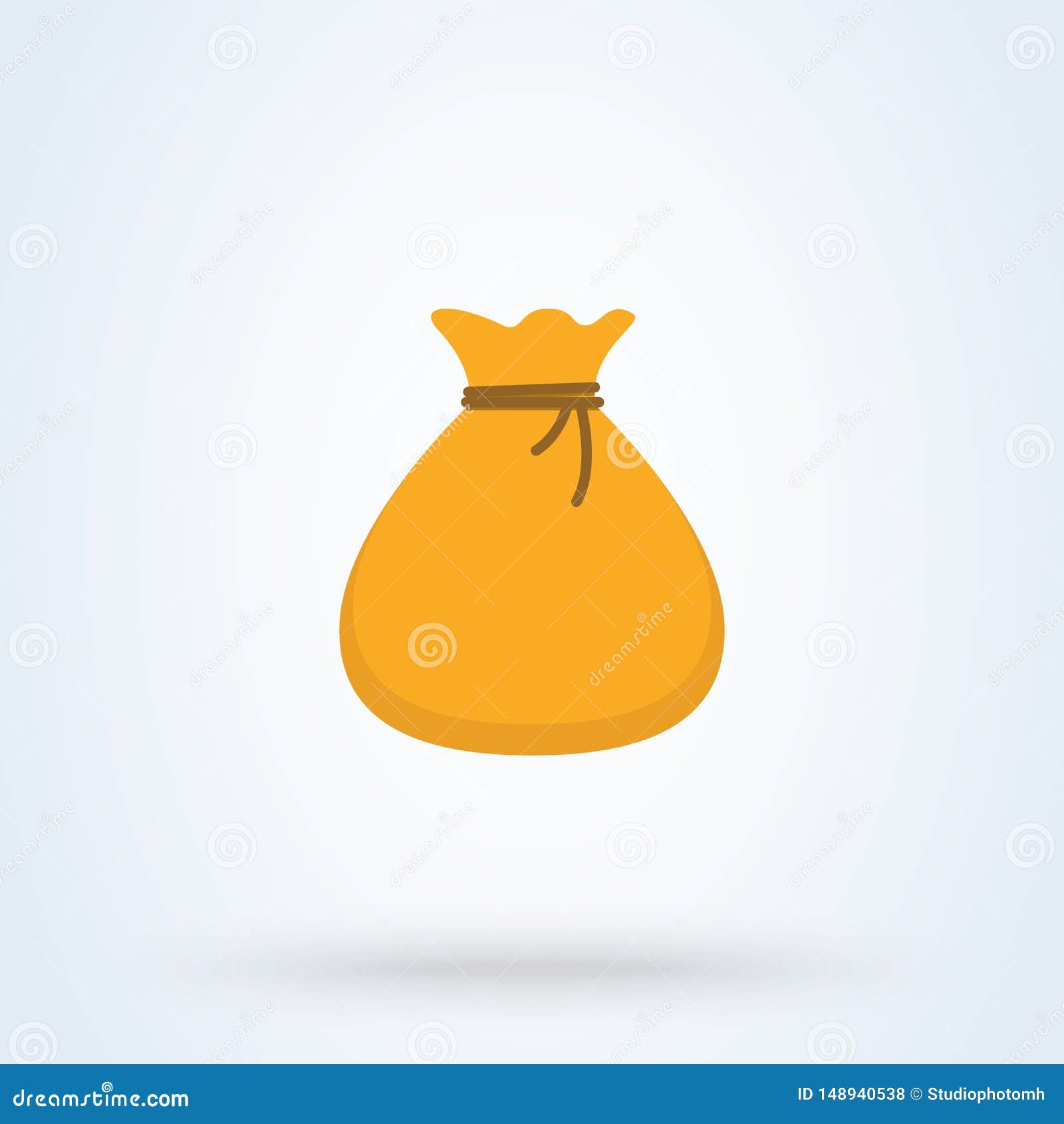 Empty Sack Flat Style. Vector Illustration Icon Isolated on White ...
