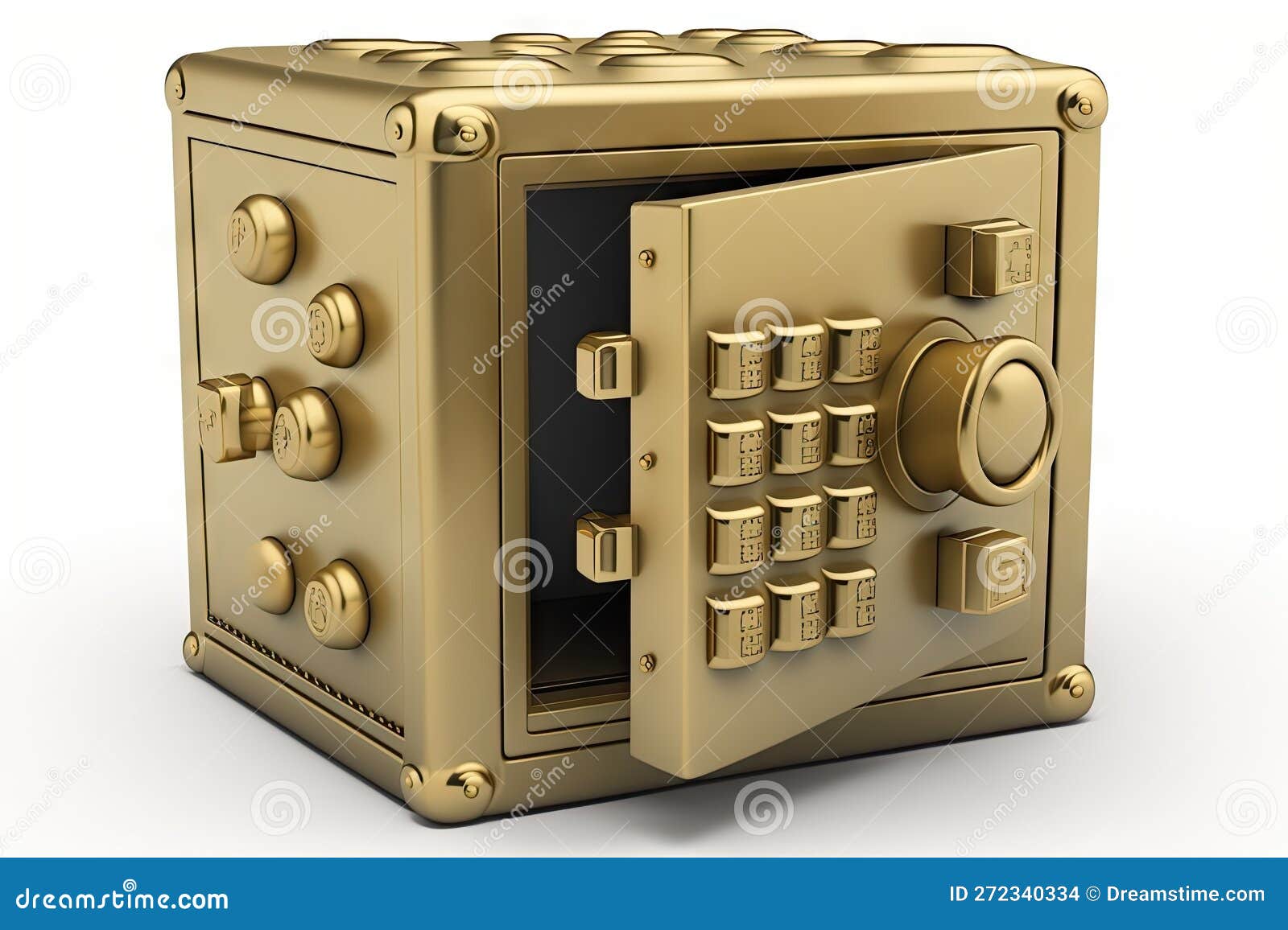 Empty Safe Deposit Box in Shape of Small Chest Isolated on White ...