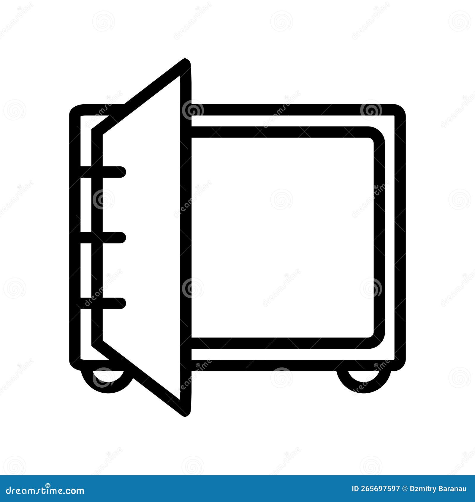 Empty Safe Icon Line Isolated on White Background. Black Flat Thin Icon ...