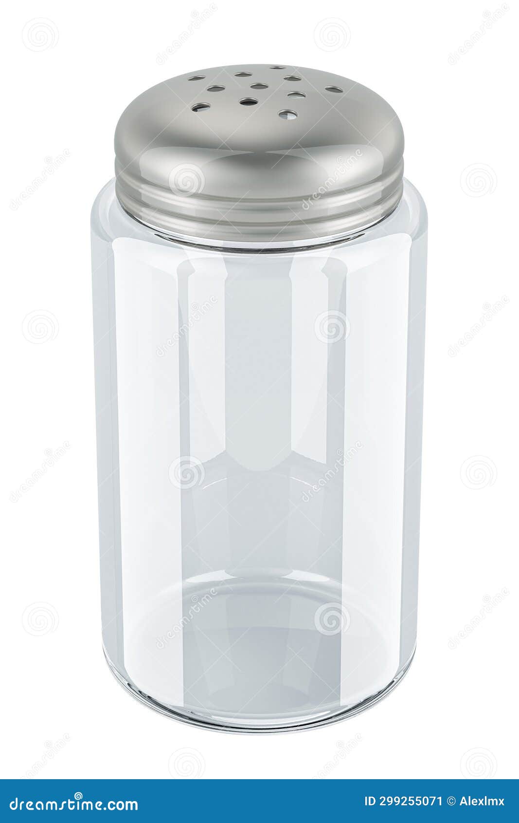 Empty Salt Shaker, Salt Pot. 3D Rendering Stock Illustration ...