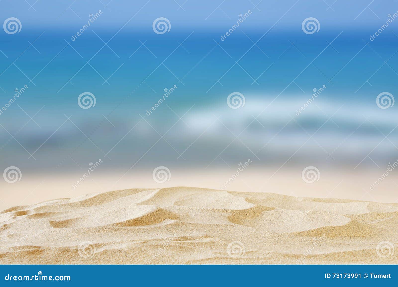 Empty Sand Beach in Front of Summer Sea Background Stock Image - Image ...