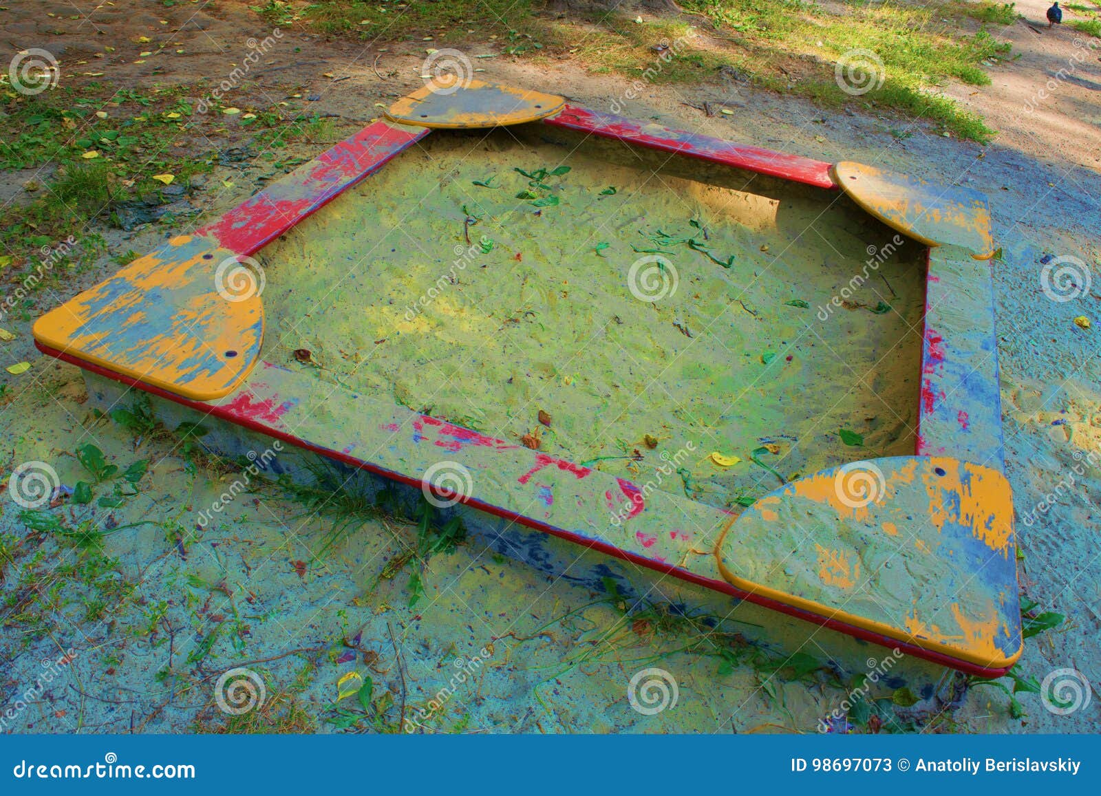 Empty Sandbox on the Playground Stock Image - Image of enjoyment, beach ...