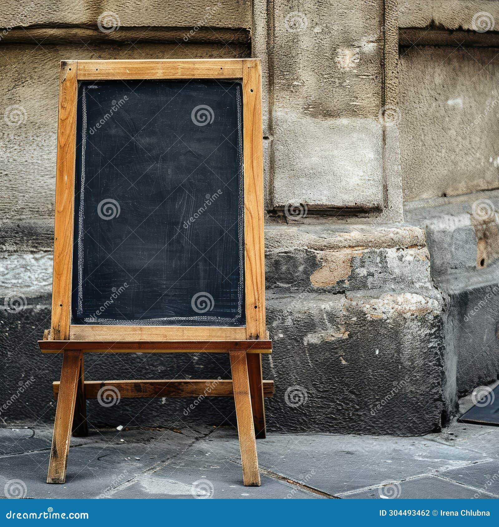 Empty Sandwich Board for a Menu and a Chalk Drawing Stock Illustration ...