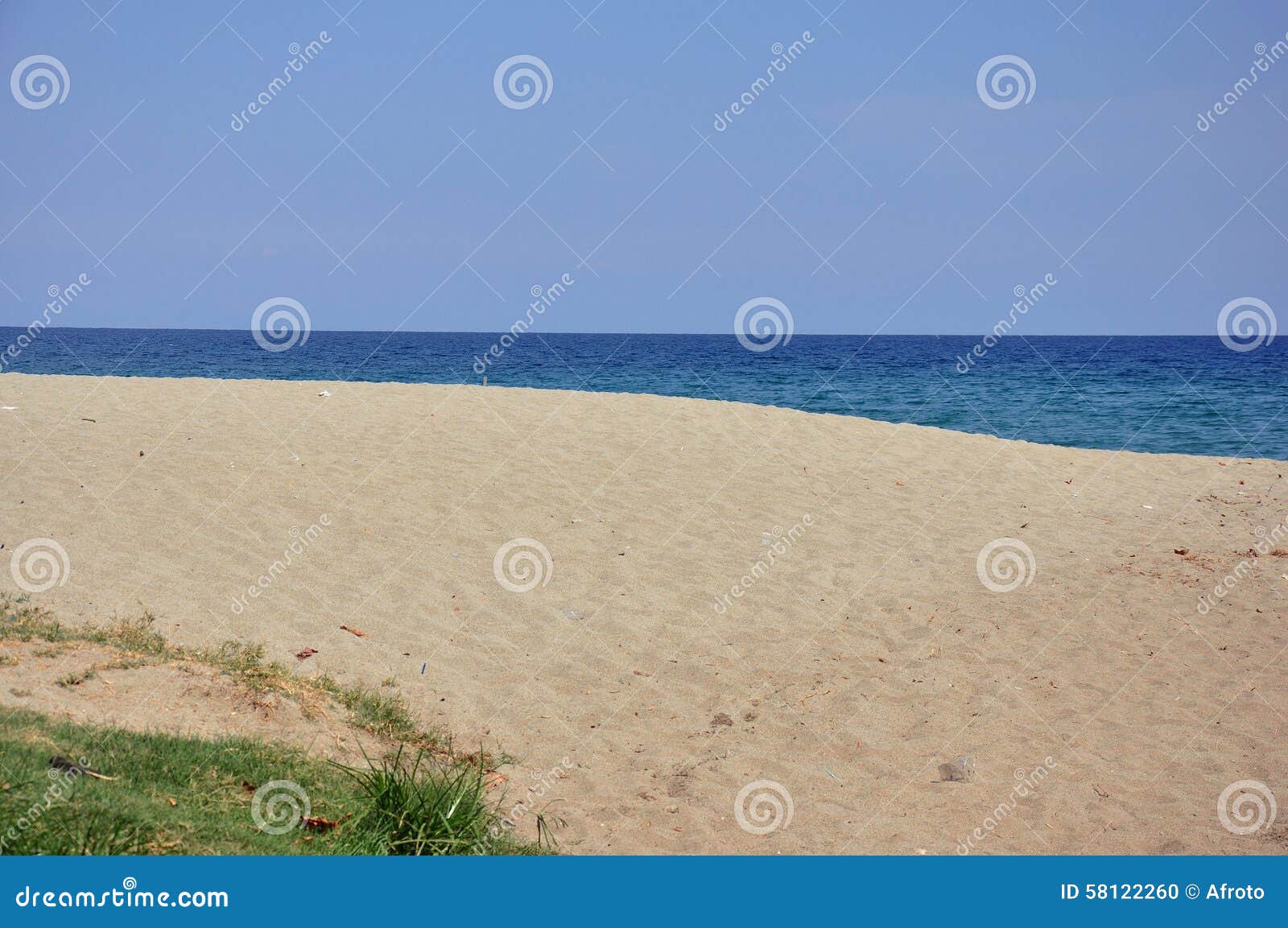 Empty sandy beach stock photo. Image of environment, landscape - 58122260