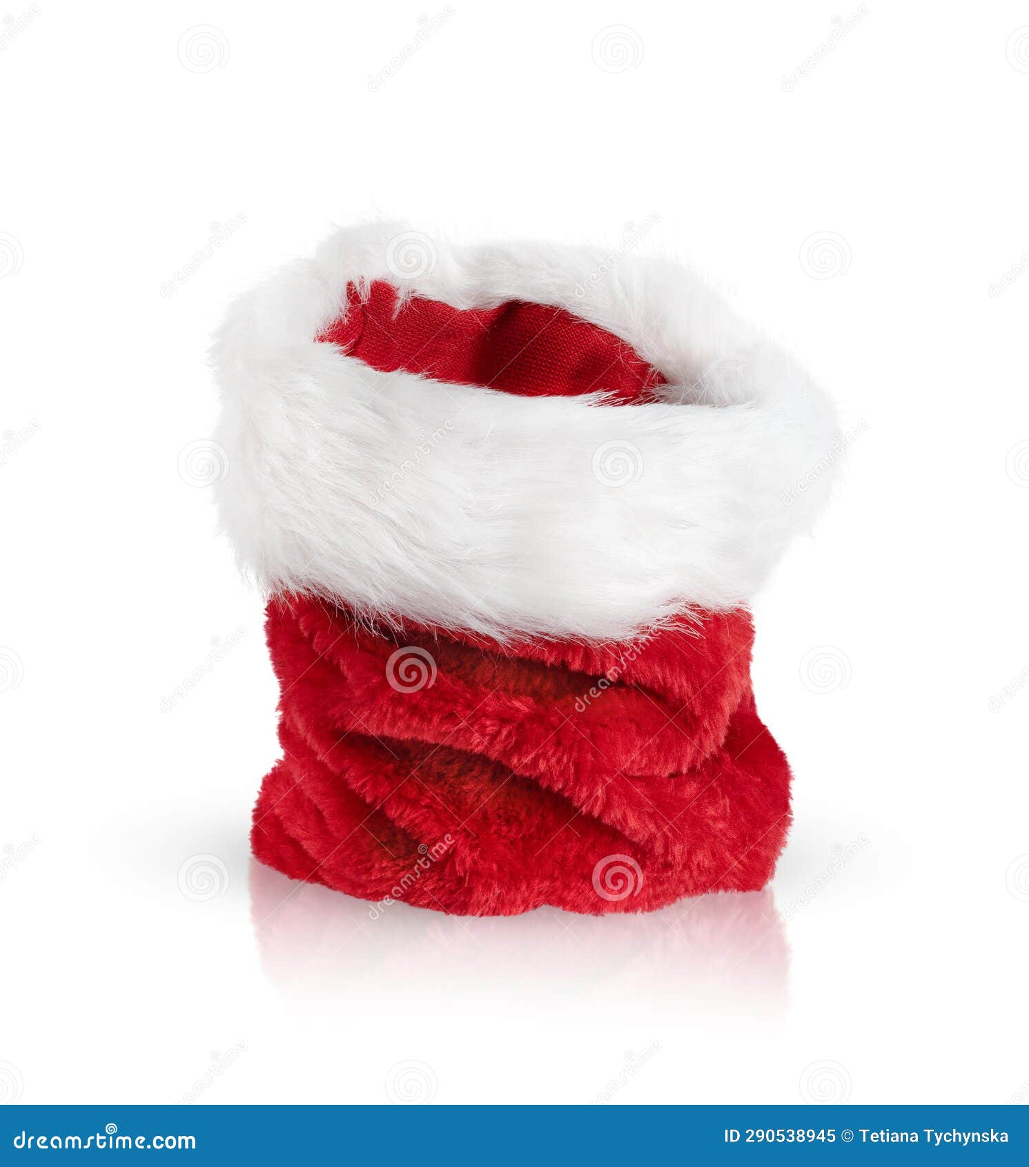 Empty Santa Bag Isolated on White Background with Clipping Path. Stock ...
