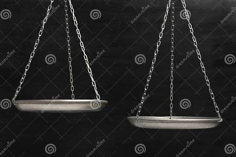 Empty Scales Close Up on Black Background. Balance Scales Stock Image ...