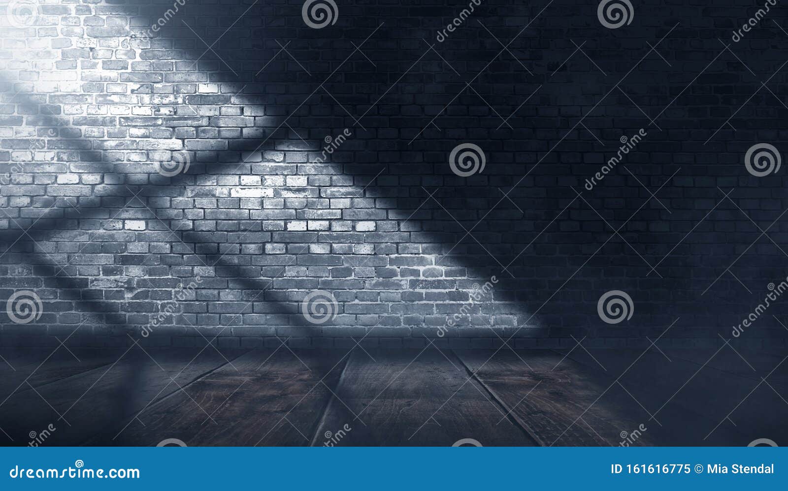 Empty Scene Background. Incident Light from a Window on an Empty Brick ...