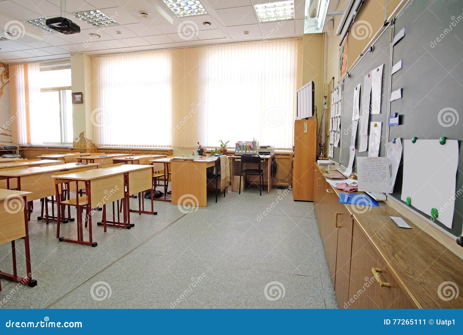 Empty school class stock image. Image of knowledge, obligatory - 77265111