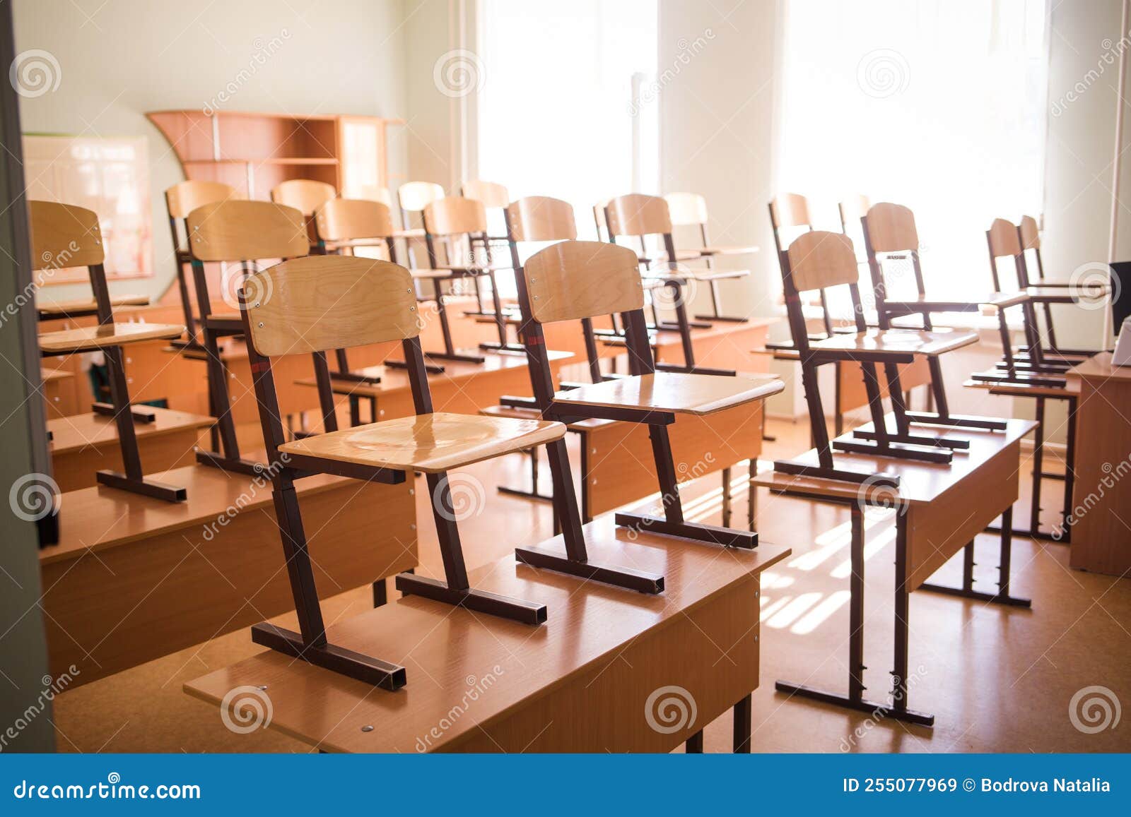 Empty School Classroom Background Stock Image - Image of interior ...