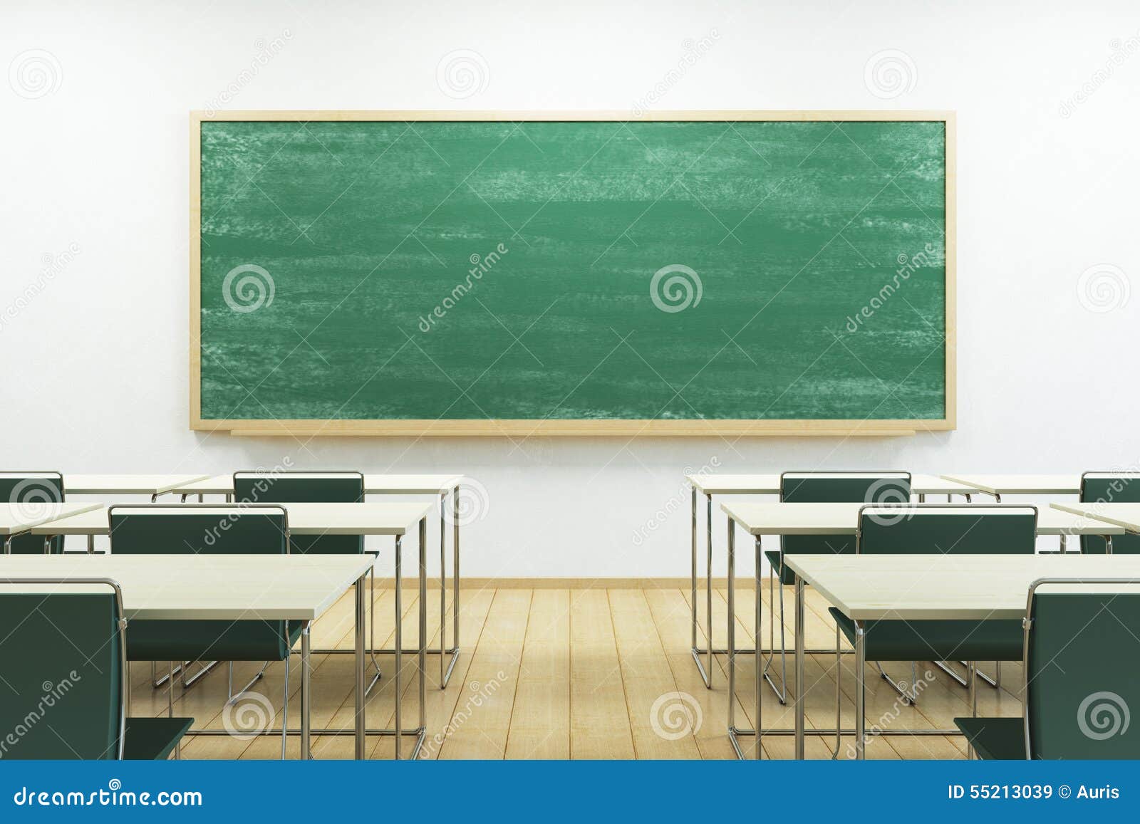 Empty School Classroom. Realistic Classroom Interior With Large Window ...