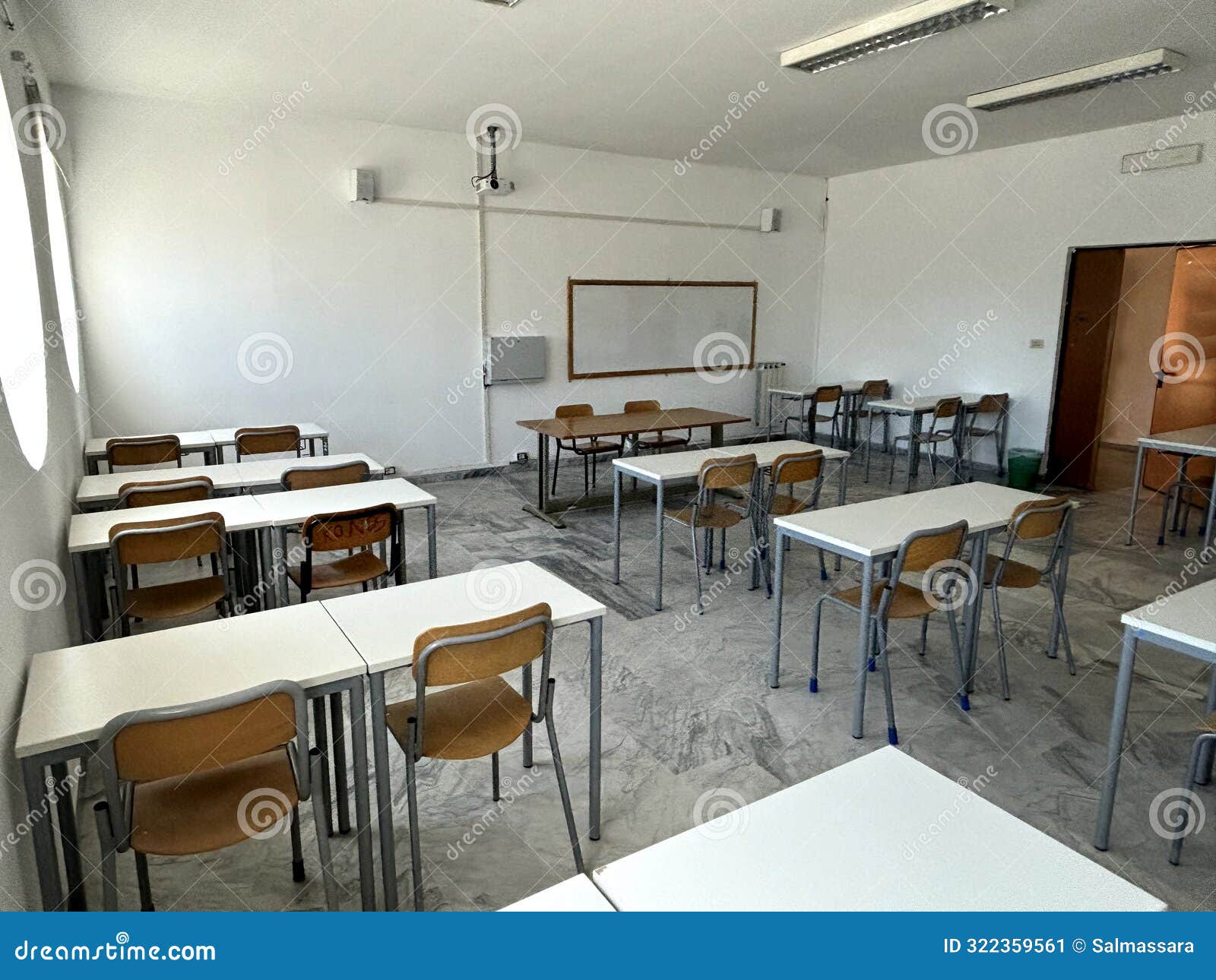 Empty school classroom stock image. Image of blackboard - 322359561