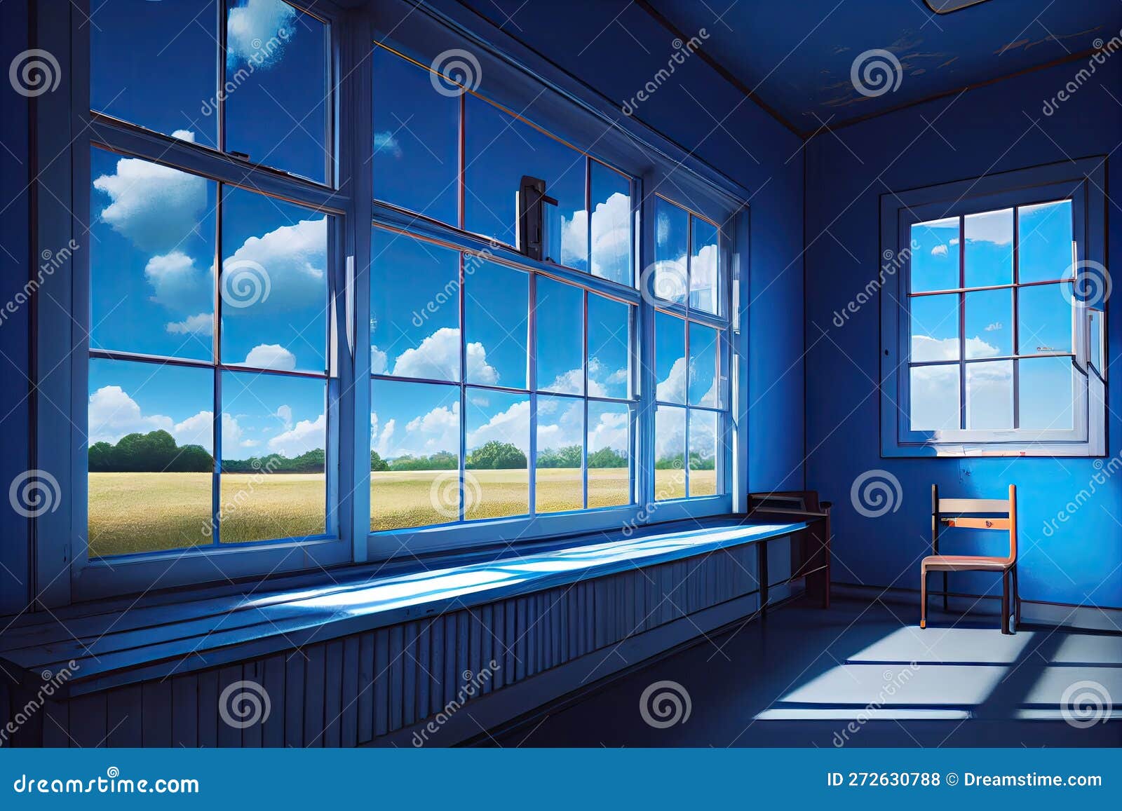Anime Classroom Window Background