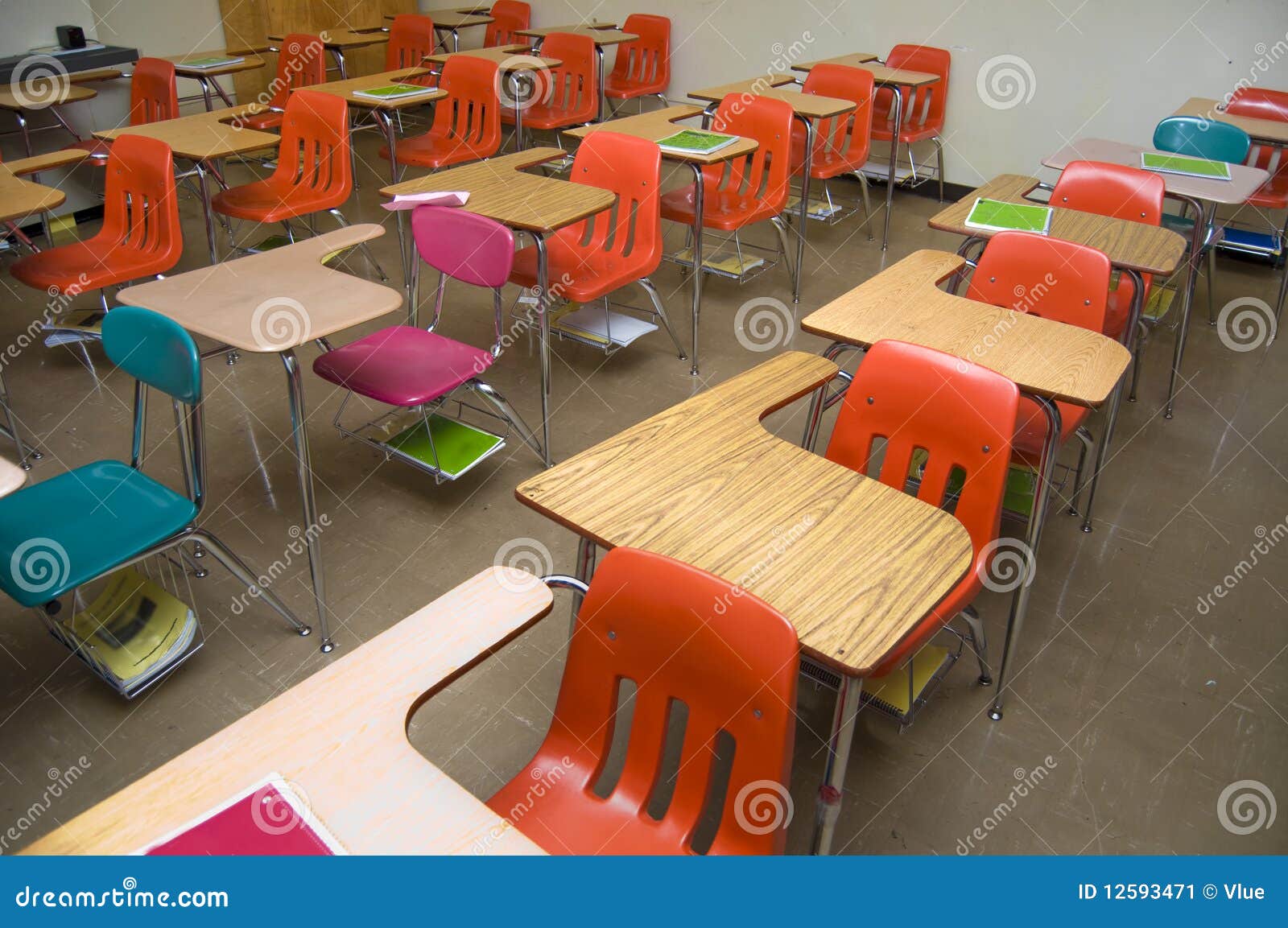 Empty School Desks stock image. Image of university, empty - 12593471