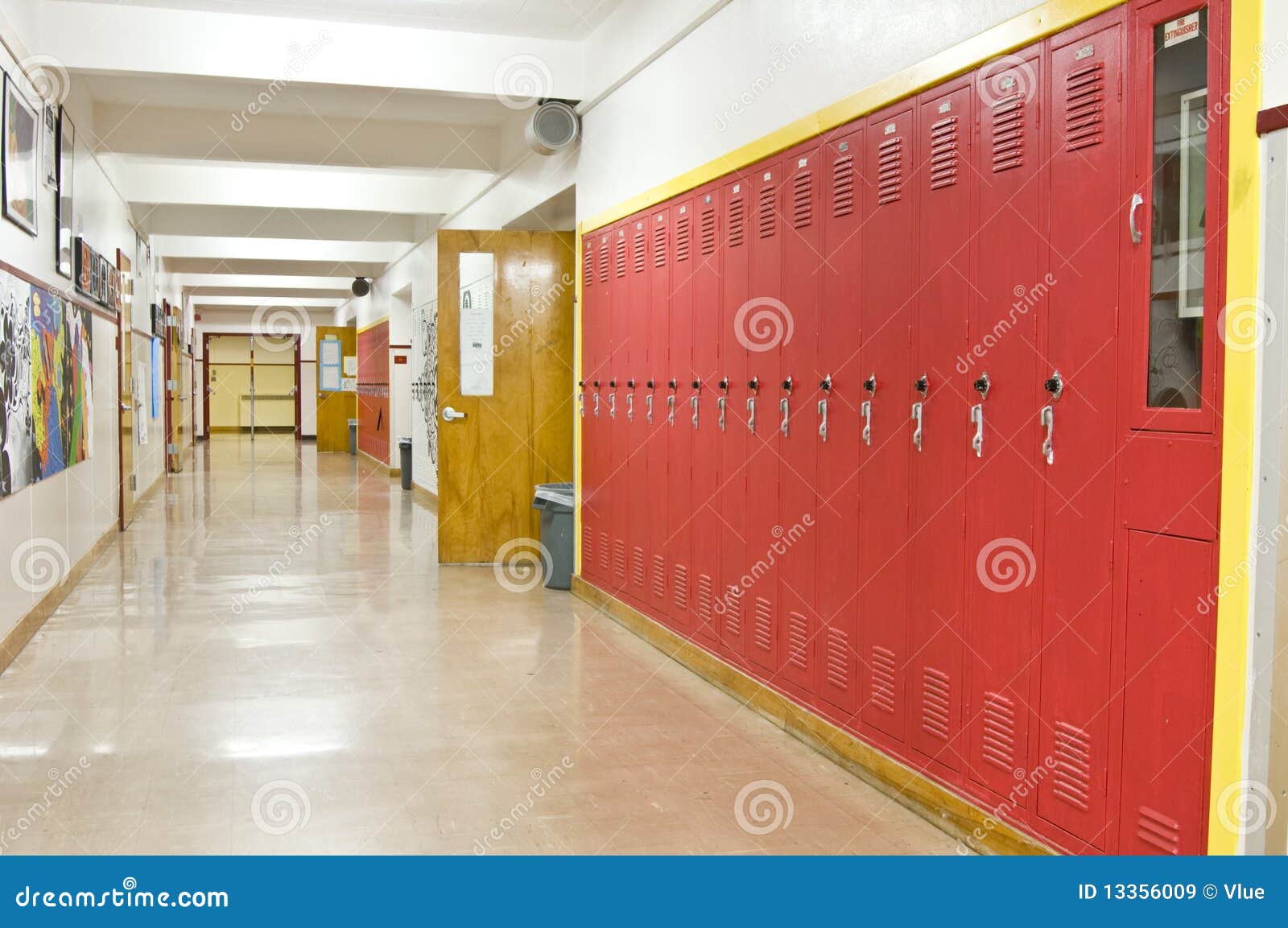 Empty School Hallway