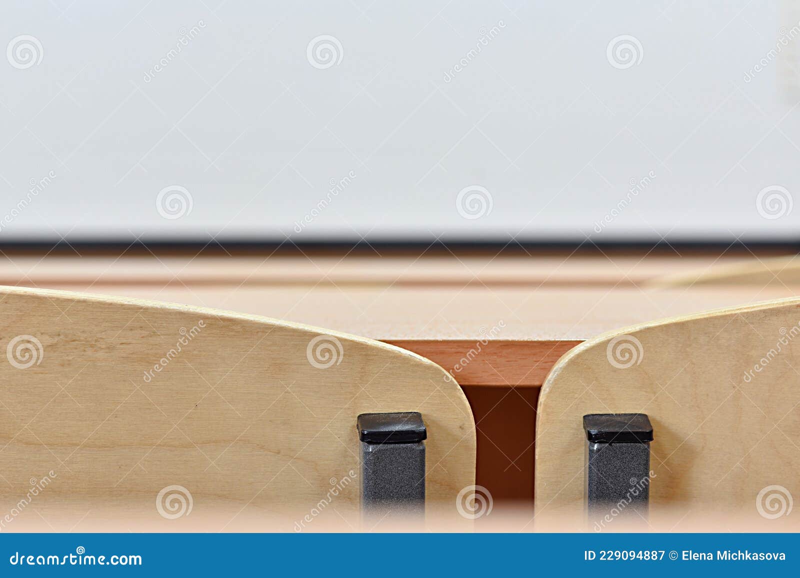 Empty School Office. Empty School Class with Desks. View of the ...