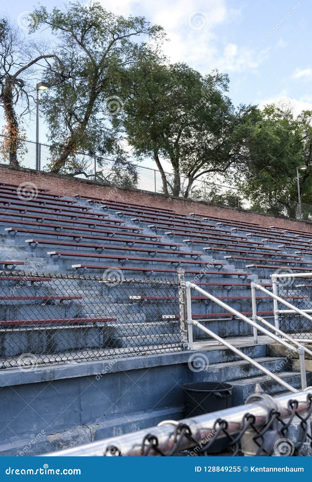 Empty School Stadium Bleachers Stock Image - Image of ground, academy ...