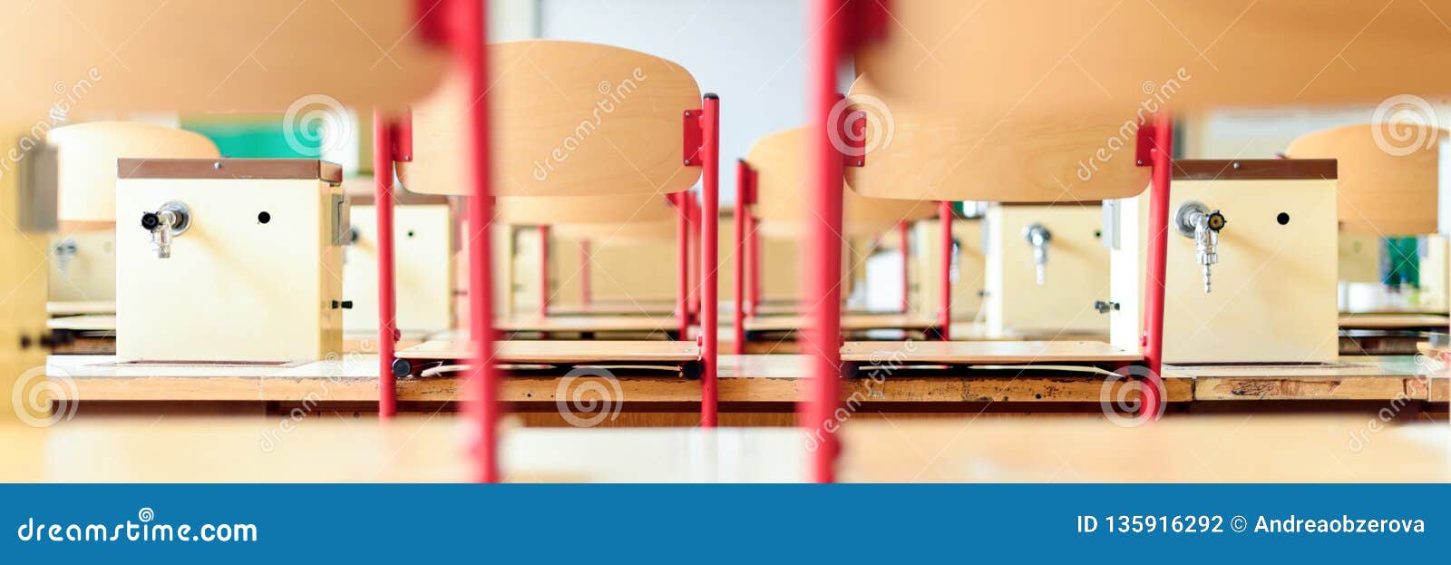 Empty Science Laboratory Classroom. Stock Photo - Image of people ...