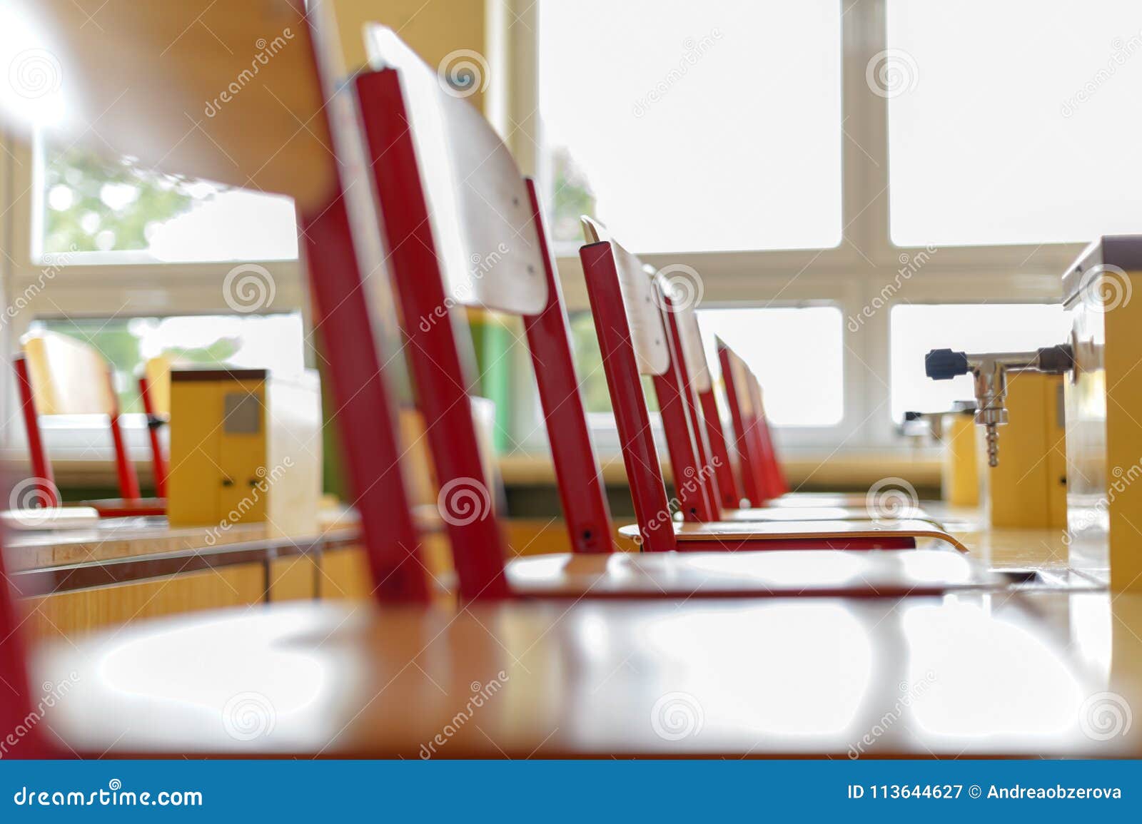 Empty Science Laboratory Classroom. Education. Stock Image - Image of ...