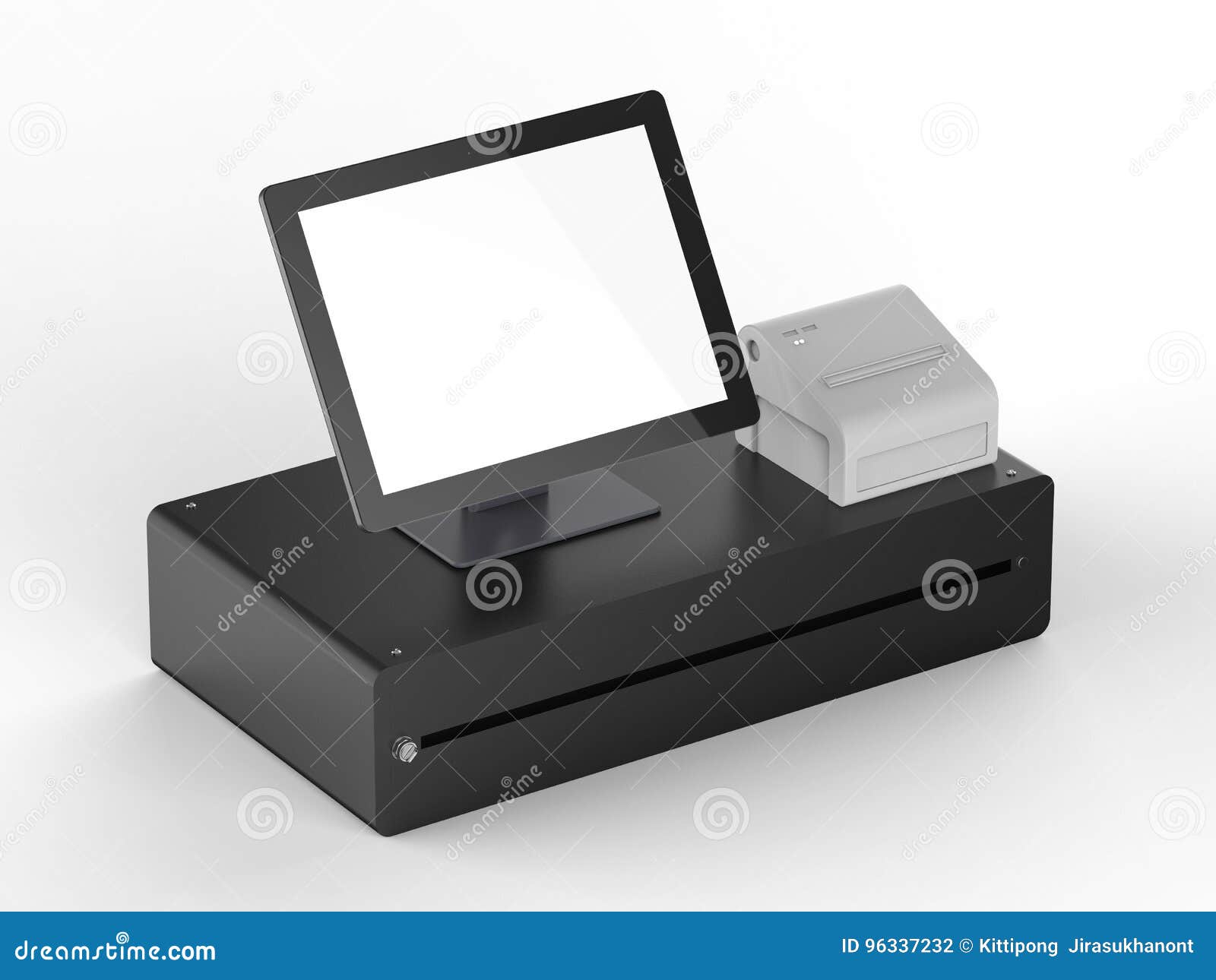 Empty Screen Cashier Machine Stock Illustration - Illustration of ...