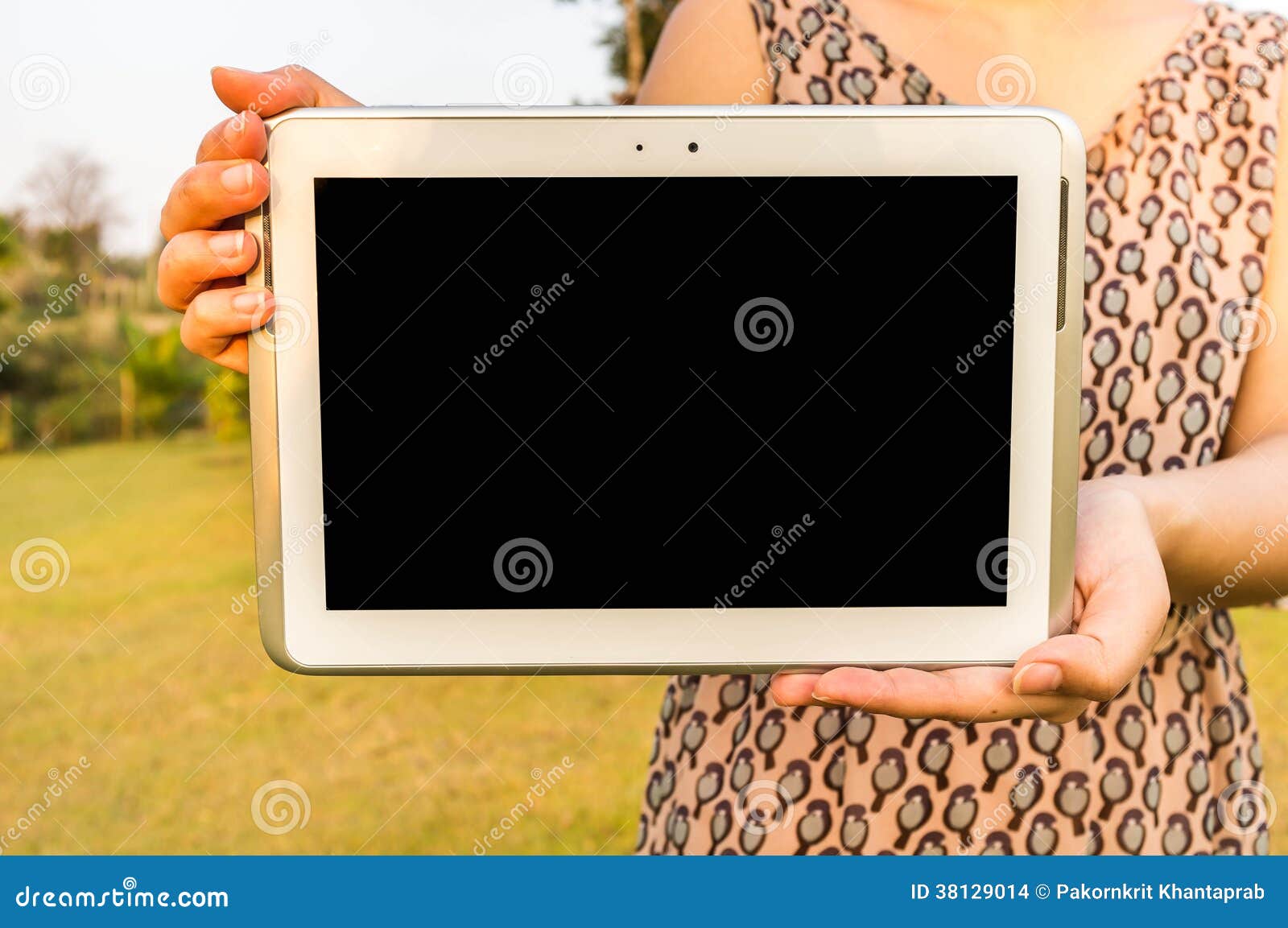Empty Screen stock photo. Image of human, field, holding - 38129014