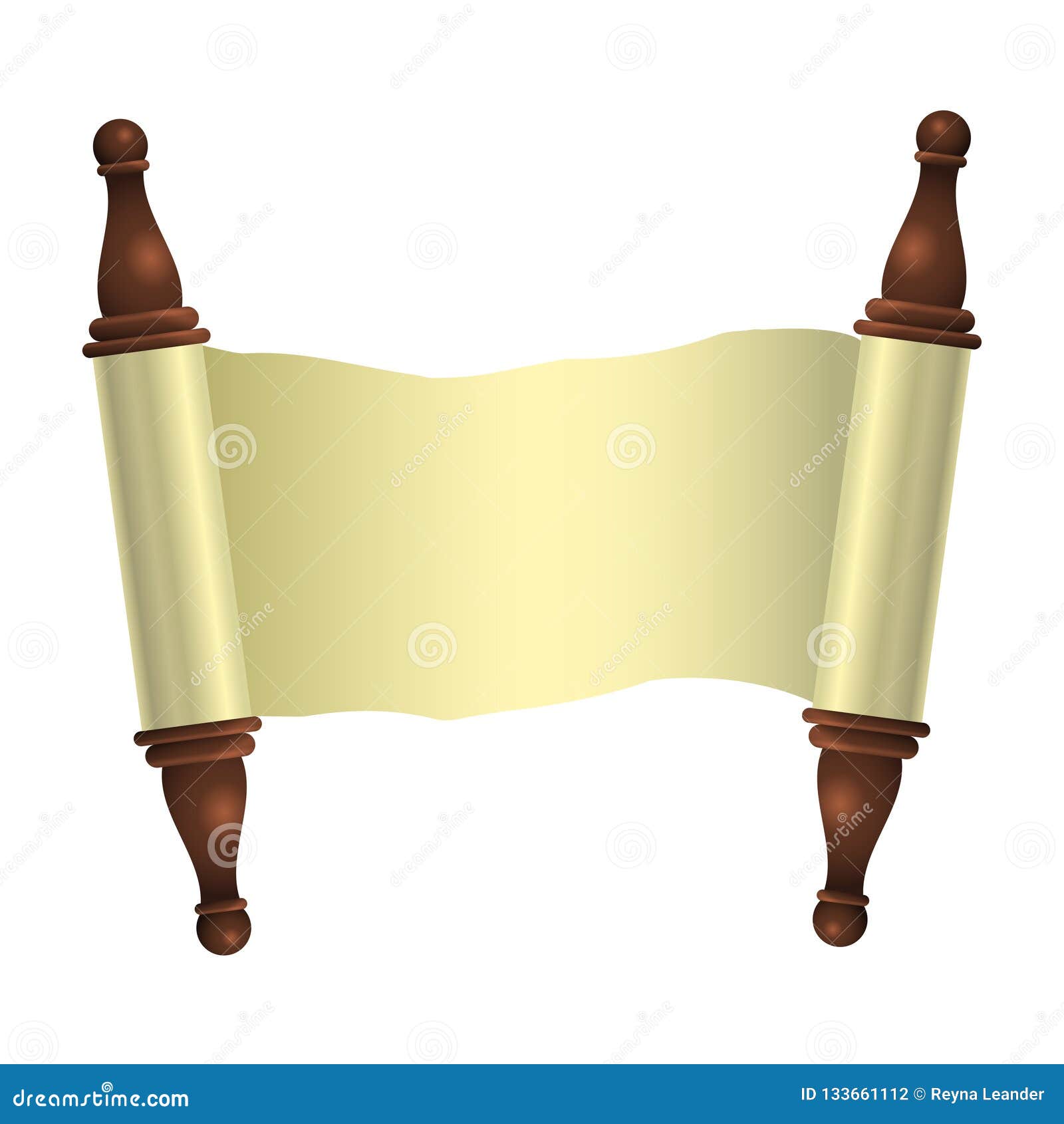 An Empty Scroll is an Uncovered Scroll. Isolated Object Stock Vector ...