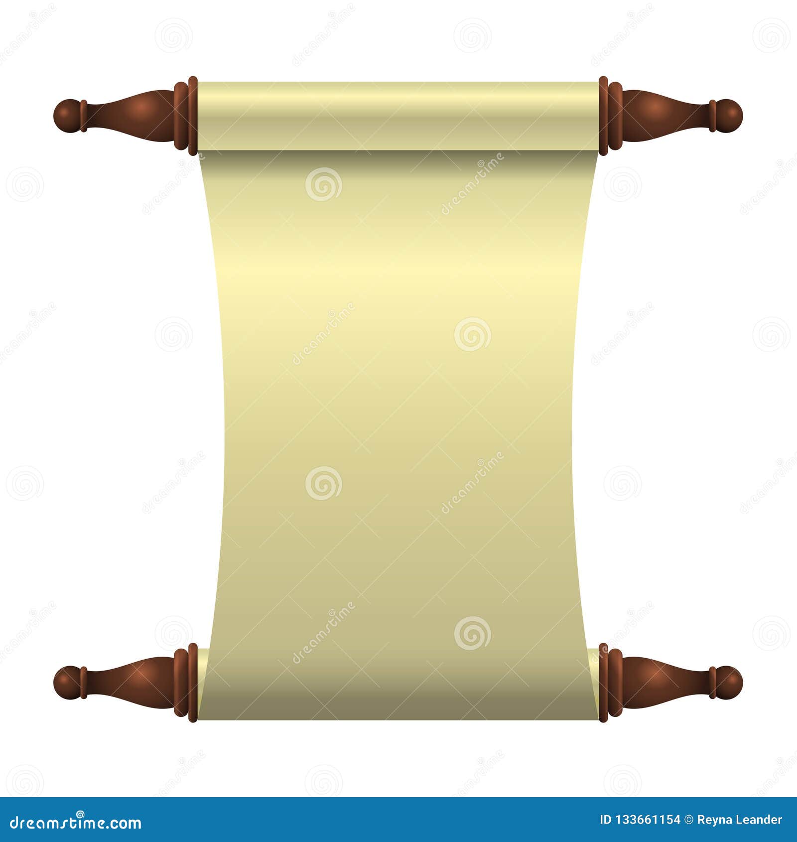 An Empty Scroll is an Unfolded Scroll Unrolled Vertically. Isolated ...