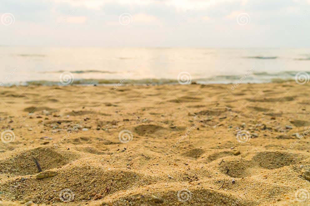 Empty Sea and Beach on Sunset Time Stock Image - Image of beautiful ...