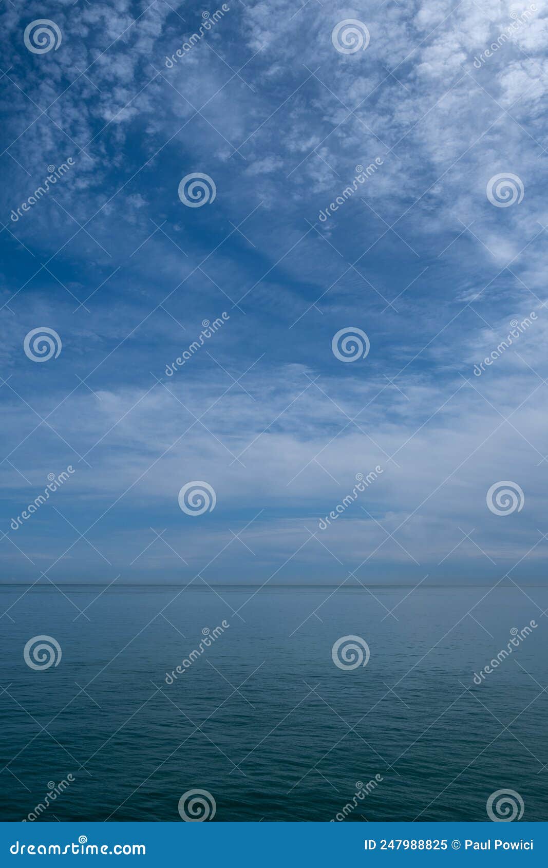The Empty Sea Under a Blue Cloudy Sky Stock Image - Image of rural ...