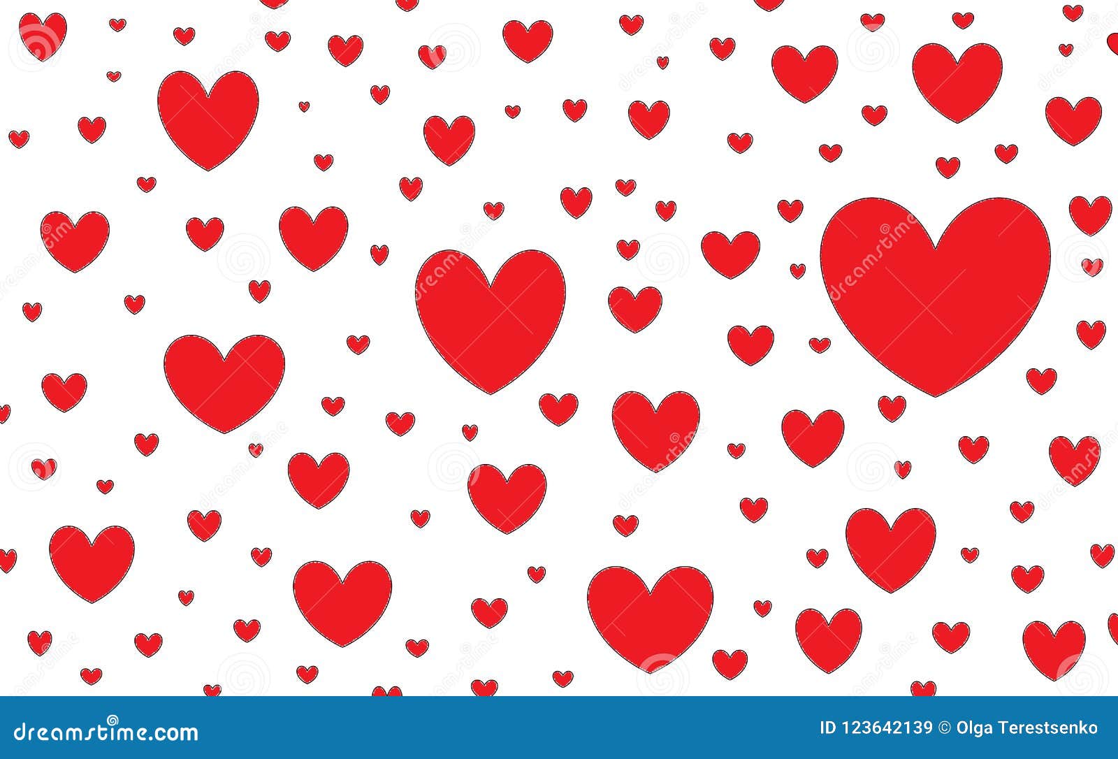 A Seamless Hearts Pattern stock illustration. Illustration of pink ...