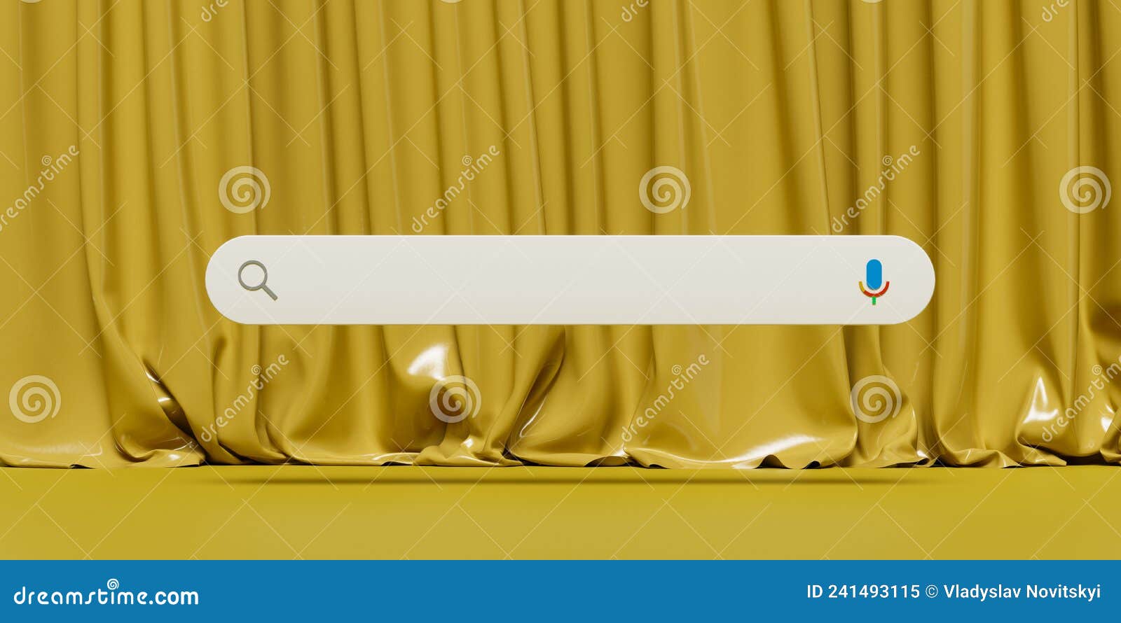 Empty Search Bar Field on Interface Background with Yellow Curtain ...