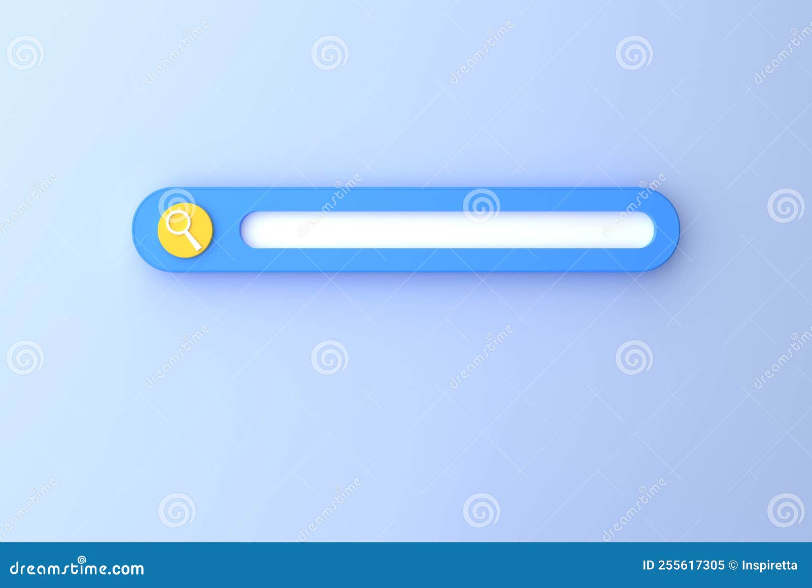 Empty Search Bar with Magnifying Glass, Web Search Template on Blue ...