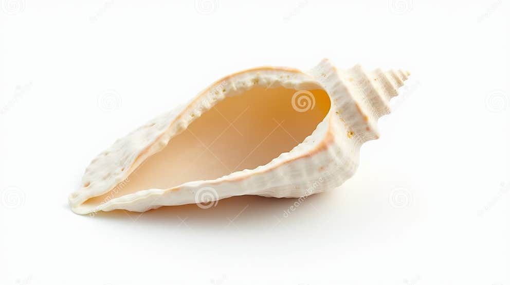 Empty Seashell Isolated on a Clean White Background Stock Illustration ...