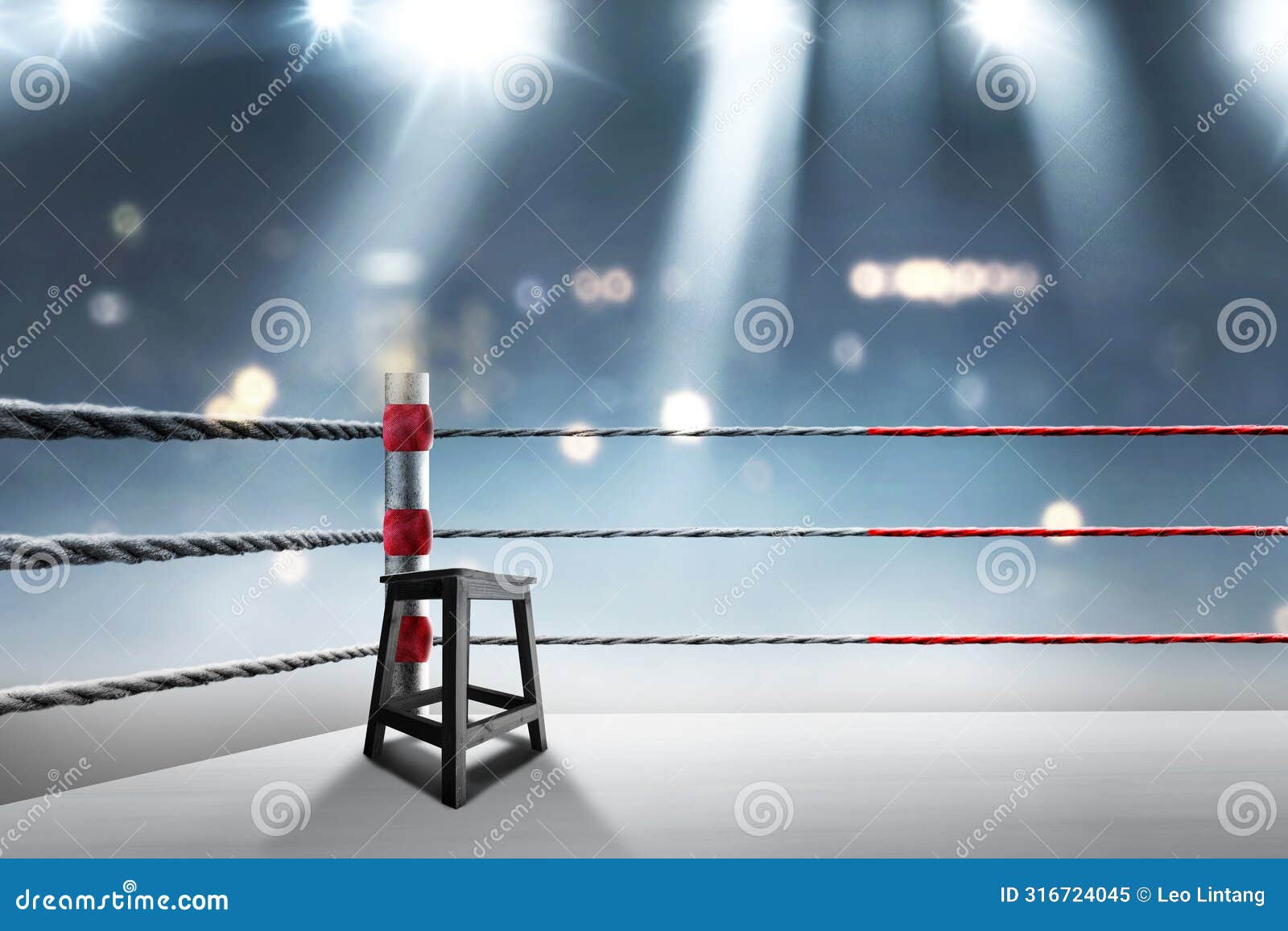 An Empty Seat in the Corner of a Boxing Ring Stock Image - Image of ...