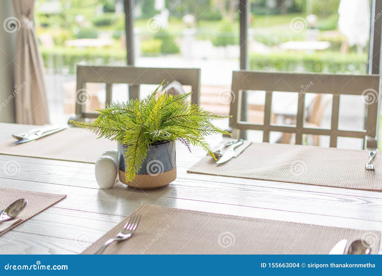 A Empty Seat of Dining Table in a Restaurant Stock Photo - Image of ...