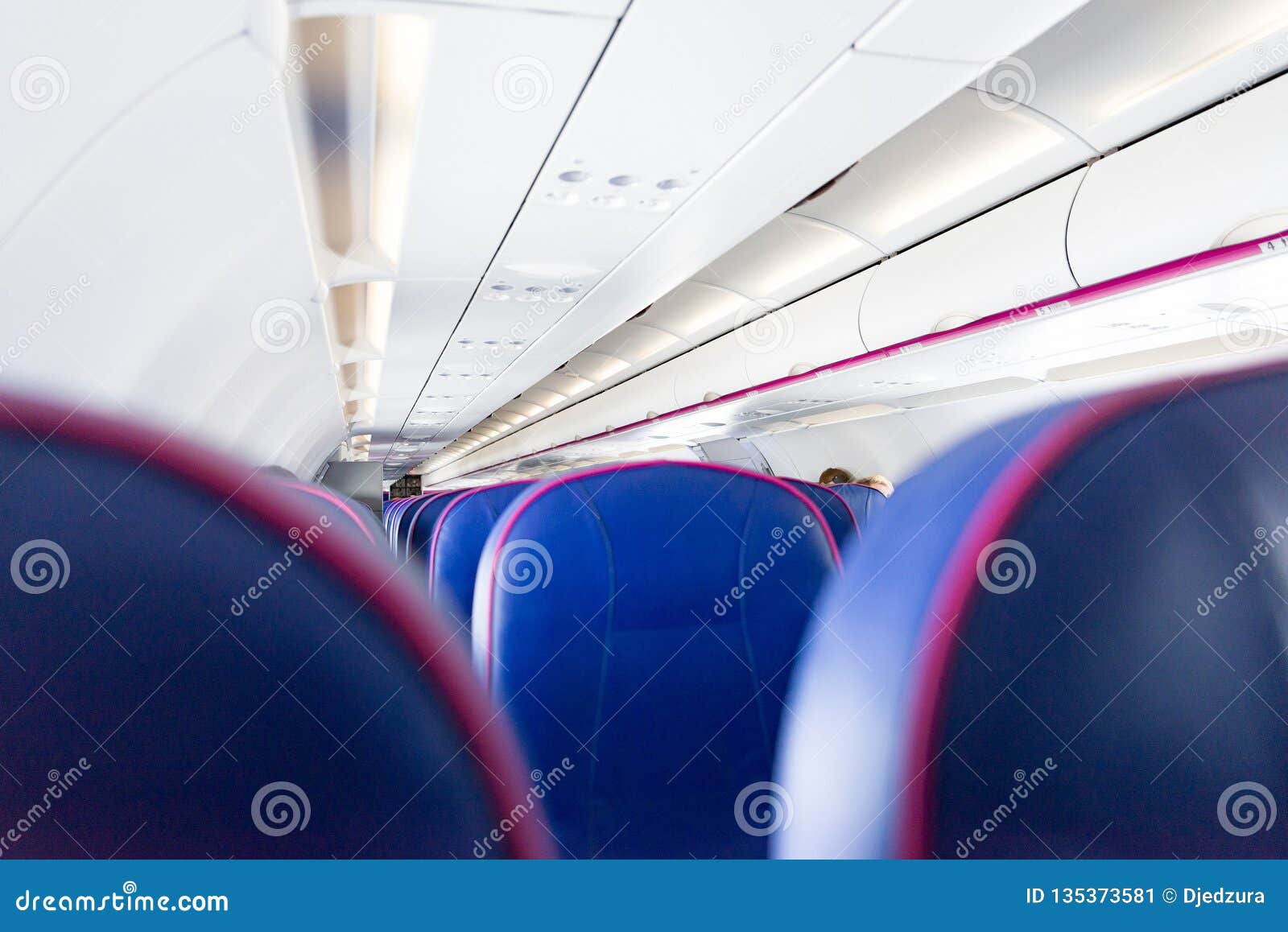 Empty Seat in Passenger Airplane Stock Image - Image of passenger ...