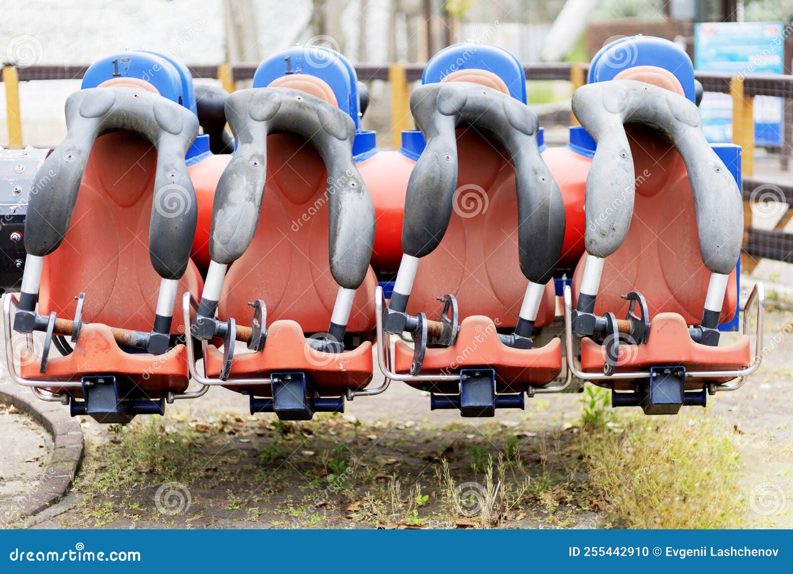 Empty Seats of an Extreme Carousel in an Amusement Park. Broken ...