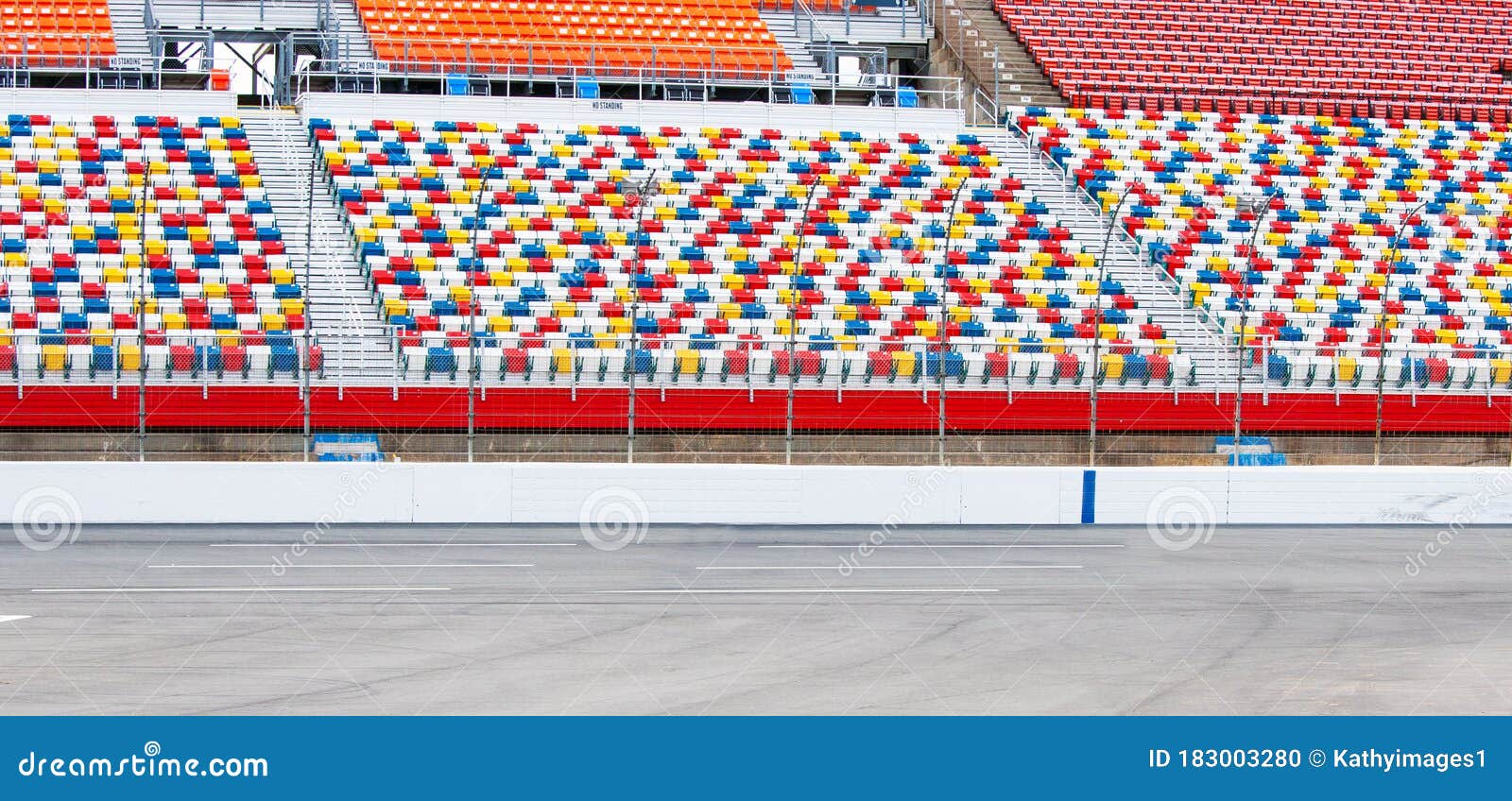 Empty seats at race track stock photo. Image of motor - 183003280