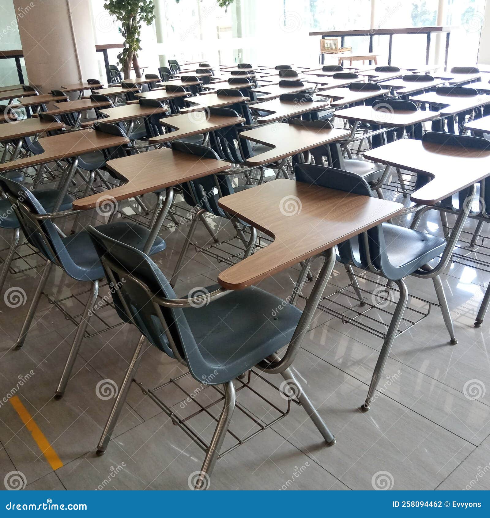 Empty Seats of Student Chair Stock Photo - Image of entrance ...