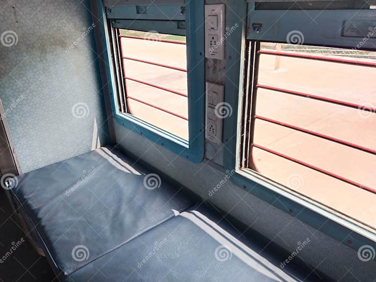 Empty Seats, Windows and Berths Inside a Second Class Sleeper ...