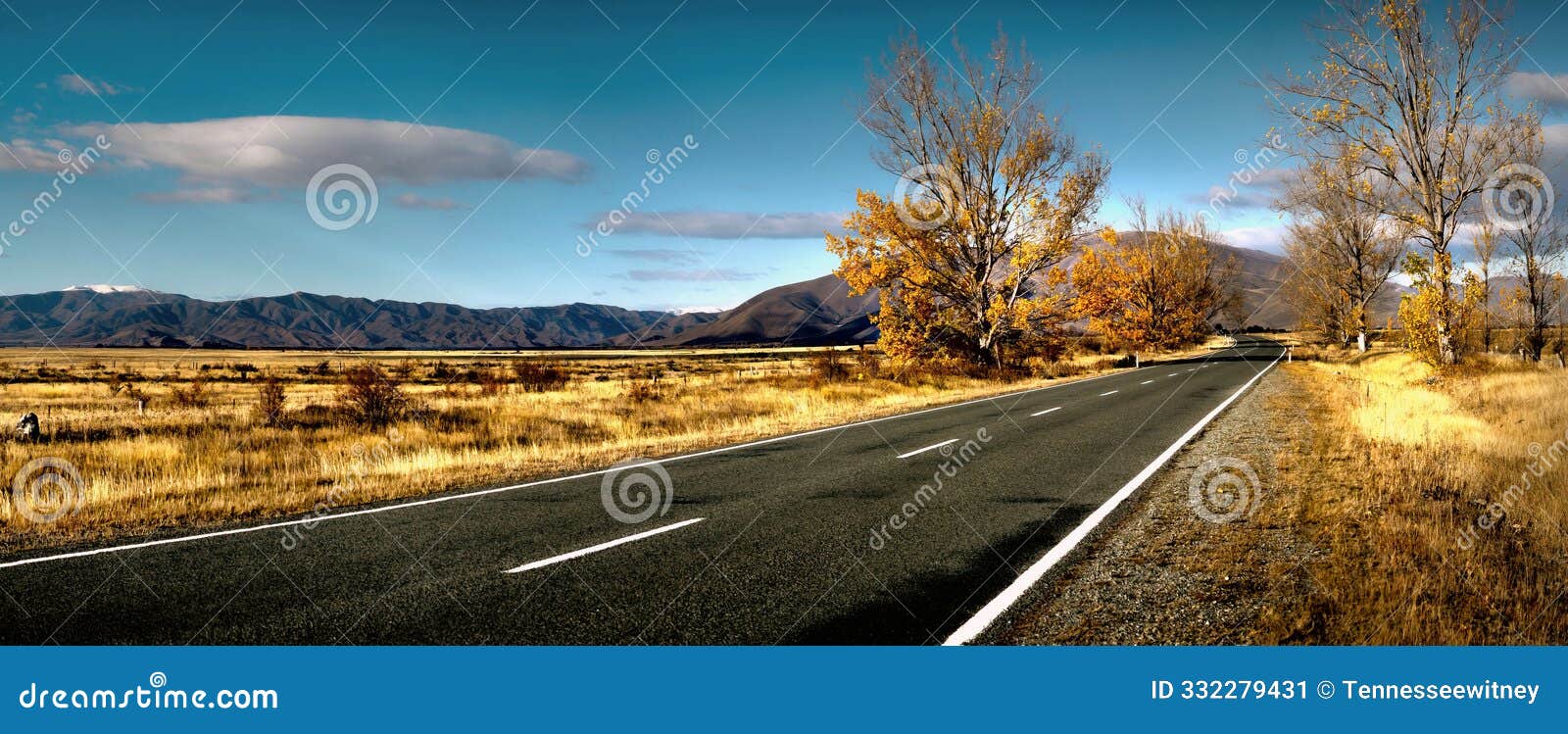 An Empty Section of Highway Road with White Dividing Lines in the ...