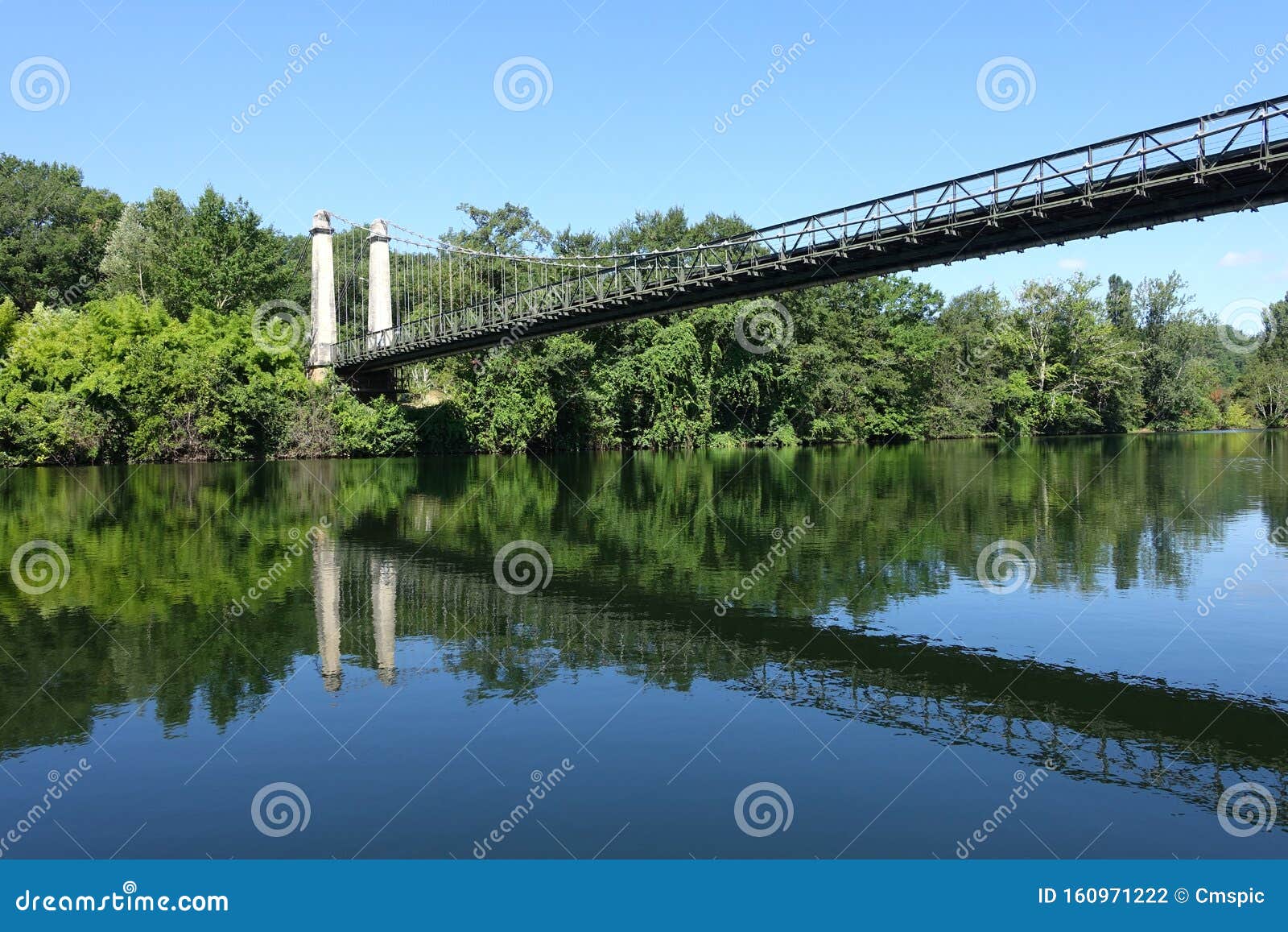 An Empty Section of the River Lot Stock Photo - Image of waterway ...