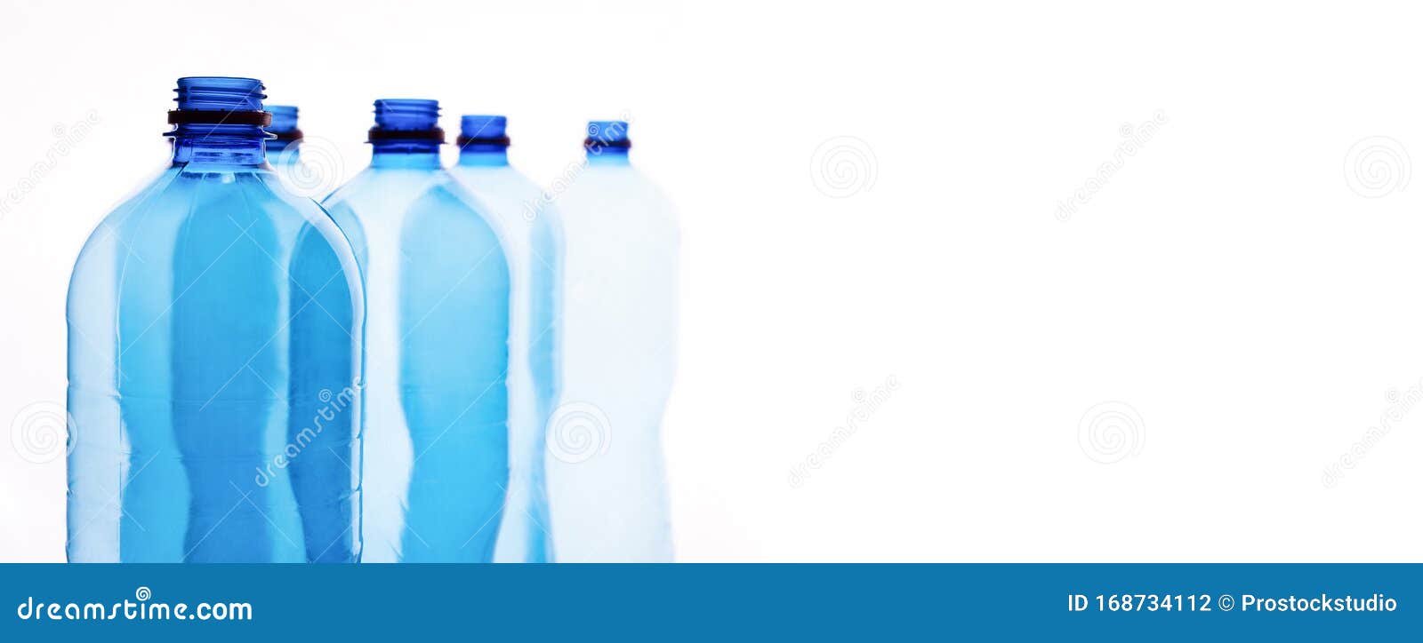 Empty Separate Plastic Bottles Isolated on White Stock Photo - Image of ...