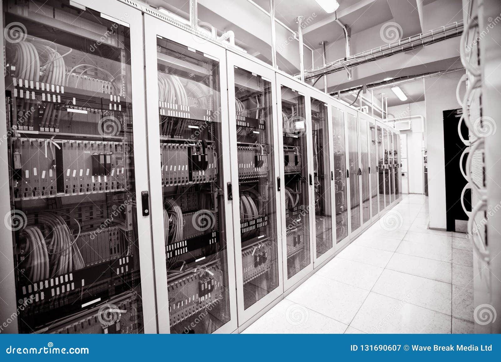 Empty server room stock image. Image of networking, copy - 131690607